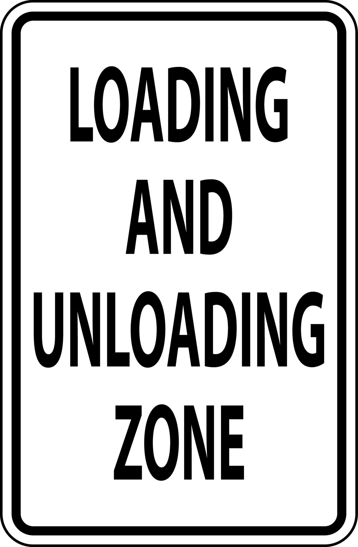Loading and Unloading Zone Sign On White Background 7138402 Vector Art ...