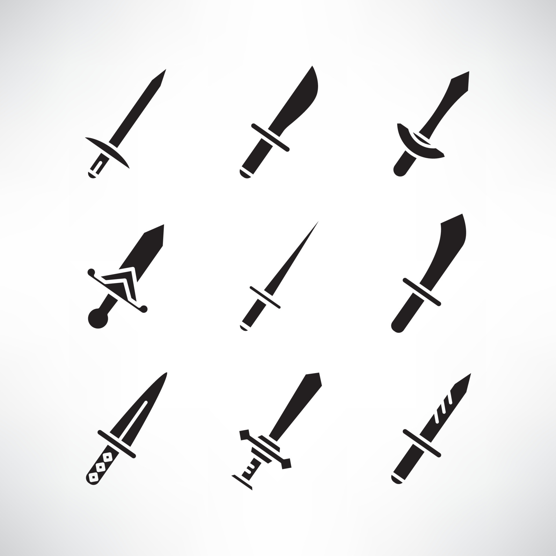 knight sword icons set 7140077 Vector Art at Vecteezy