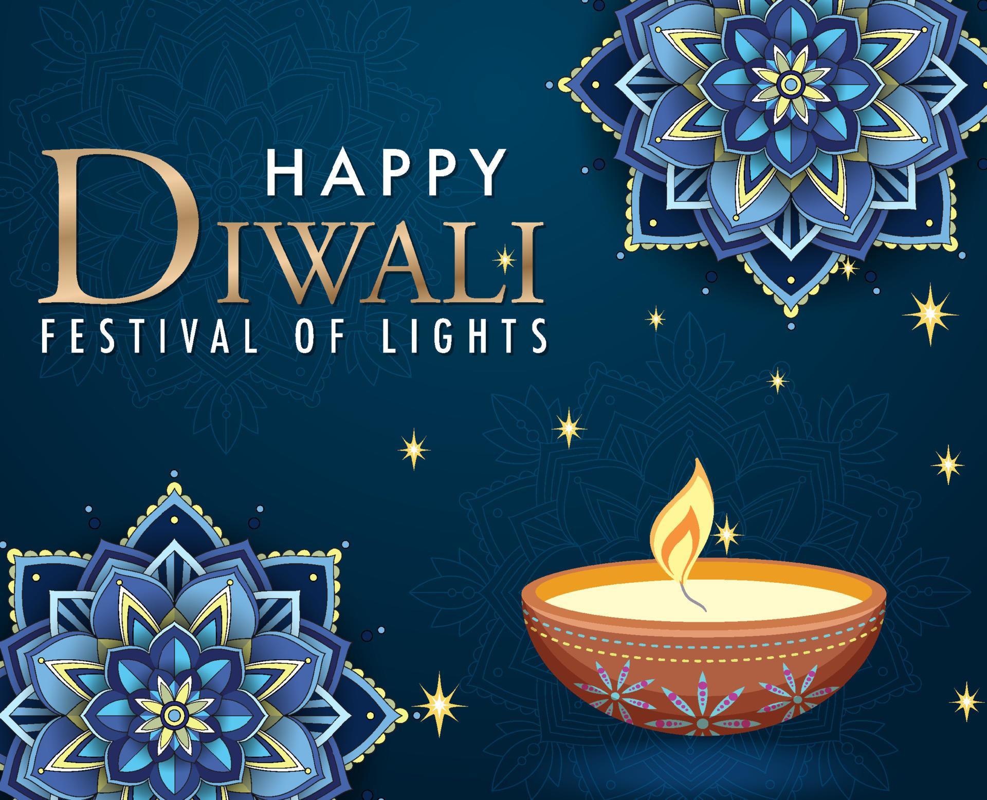 Happy Diwali Festival Of Lights Poster 7144966 Vector Art At Vecteezy