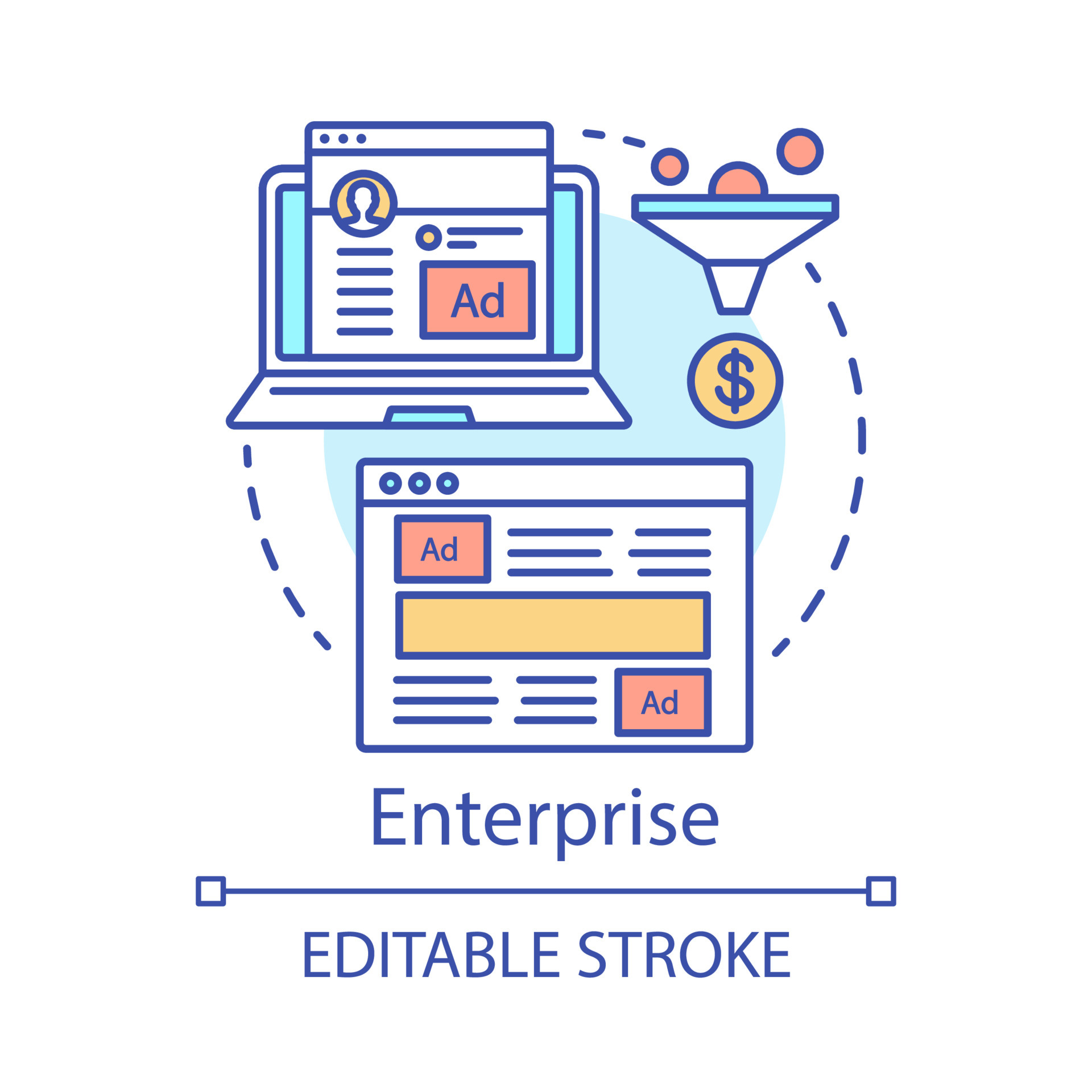 Enterprise Concept Icon Crm Subscription Tariff Idea Thin Line
