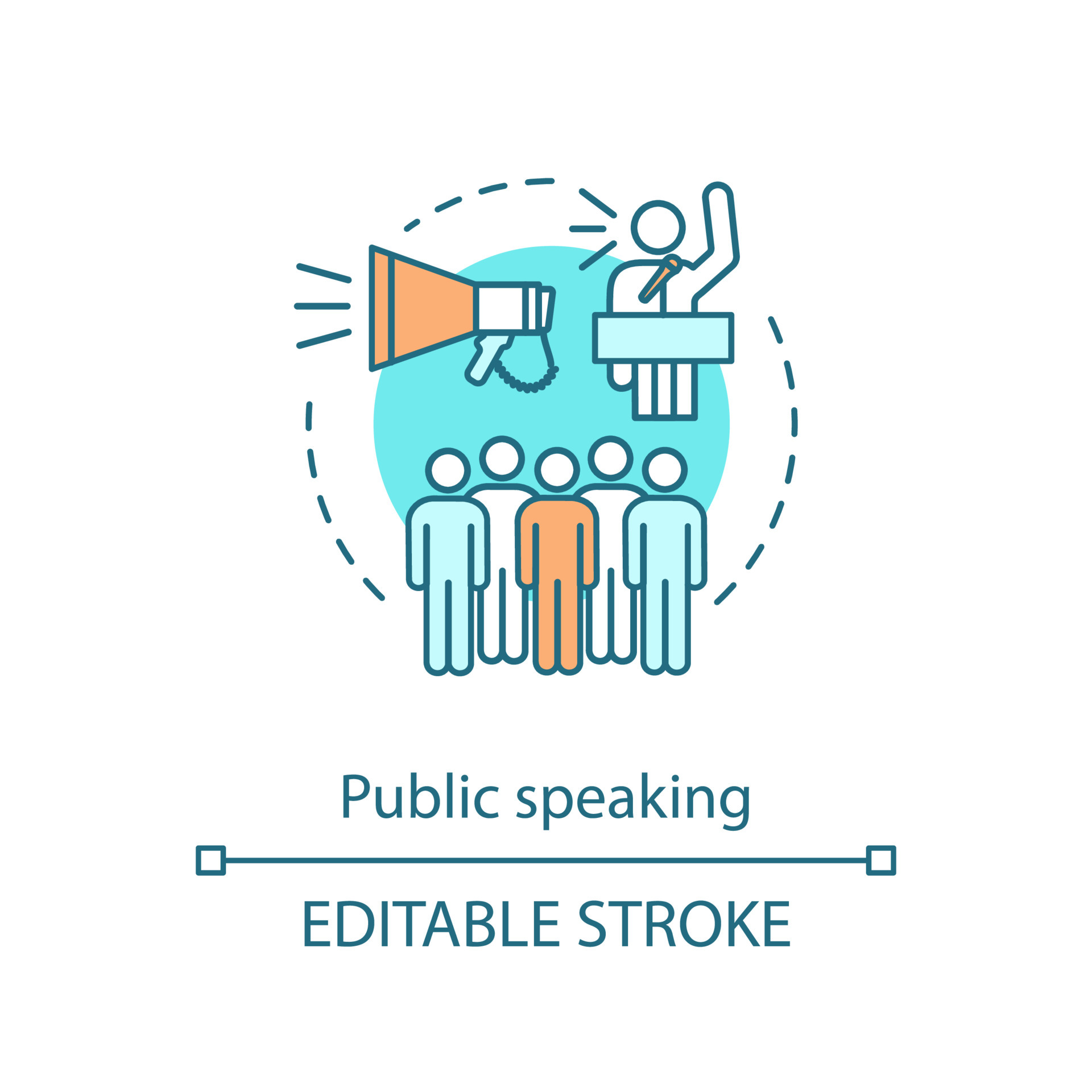 Public Speaking Concept Icon Oratory And Communication Public