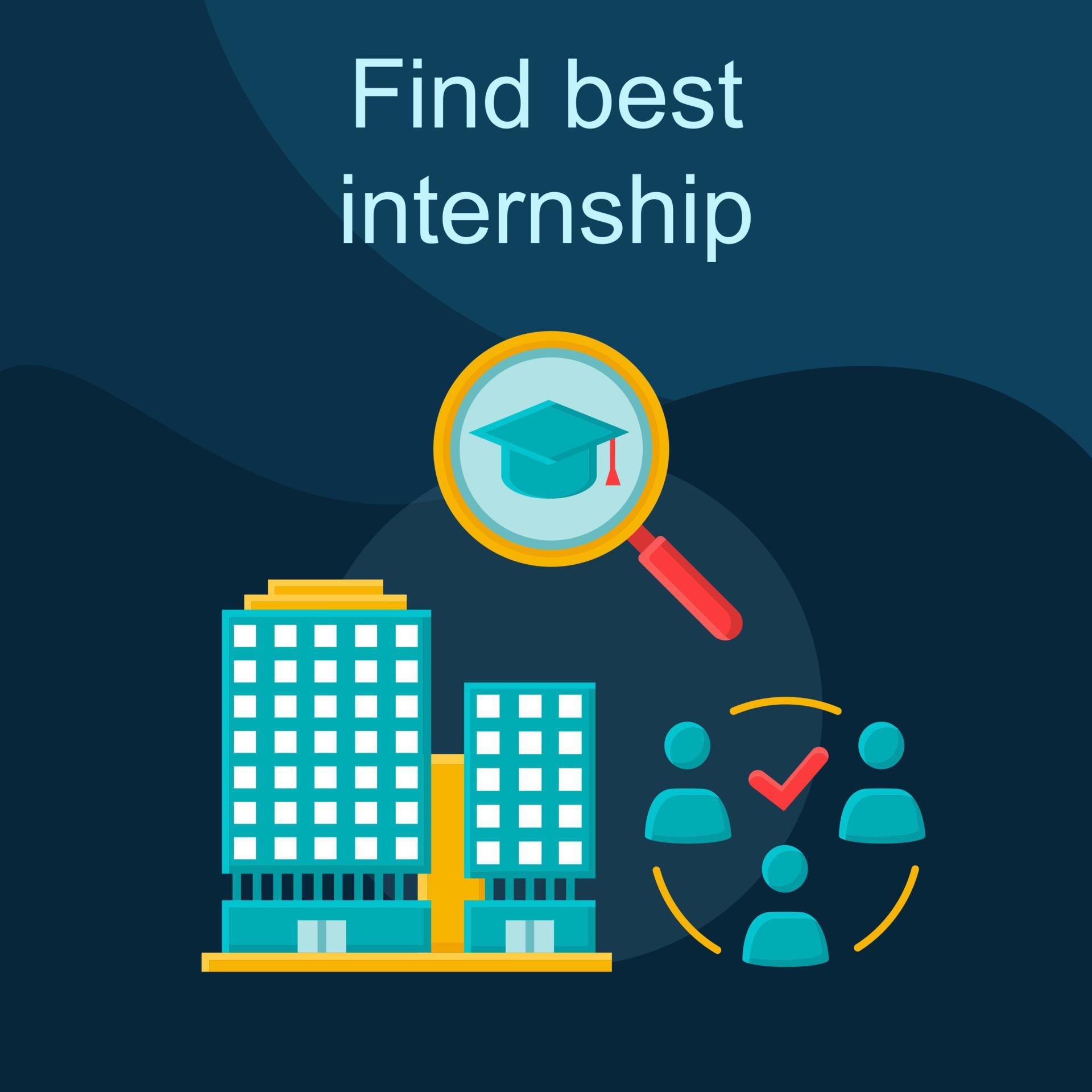 Find best internship flat concept vector icon. Student practice idea ...