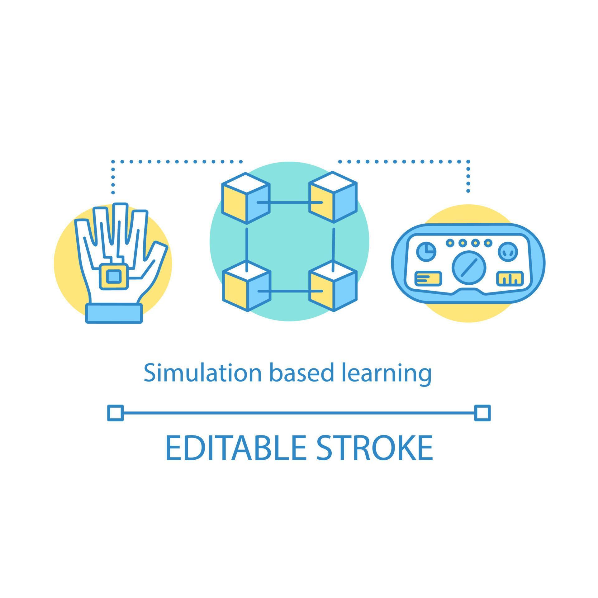 Simulation based learning concept icon. Innovative teaching. Machine ...