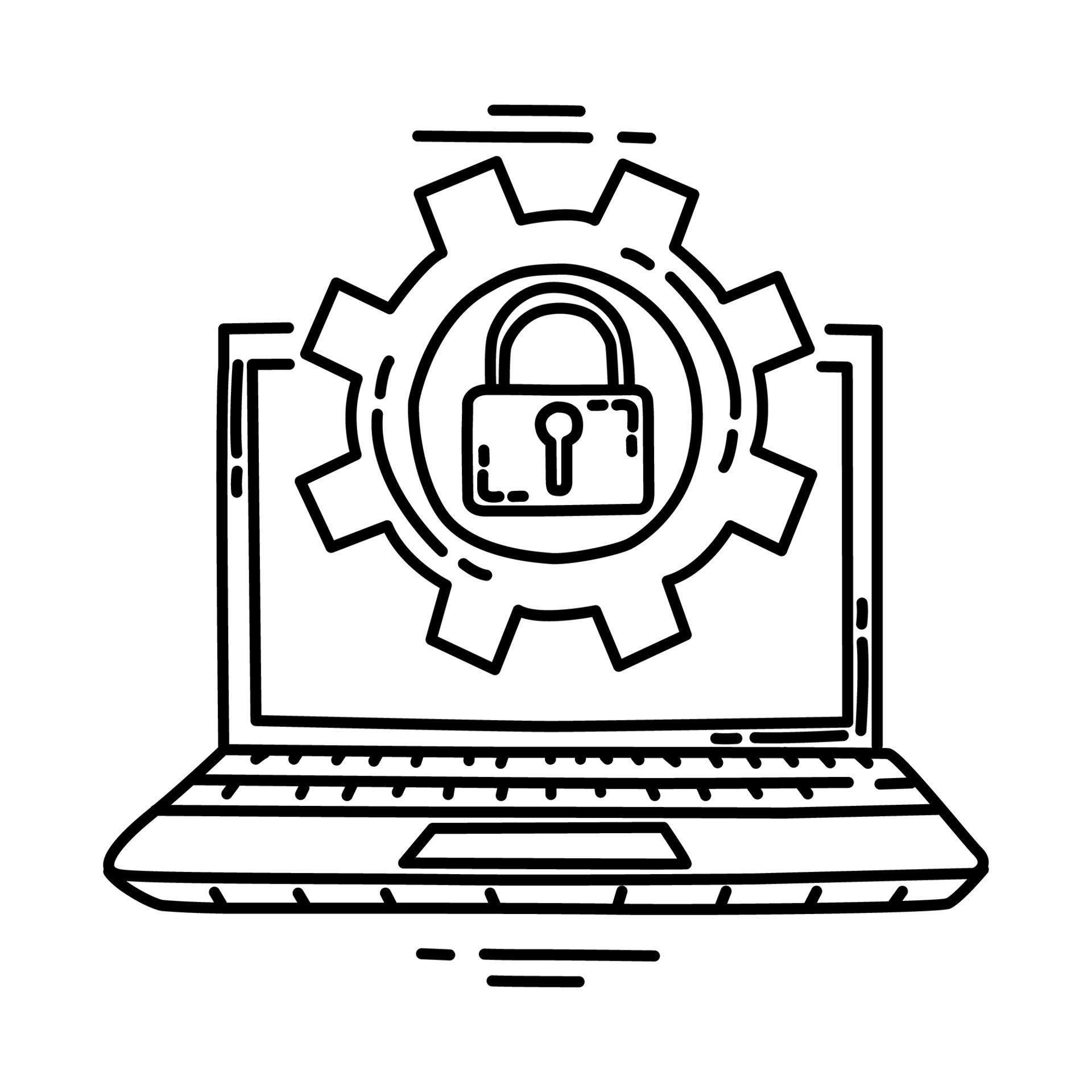 Computer Lock Icon. Doodle Hand Drawn or Outline Icon Style. 7151115 ...