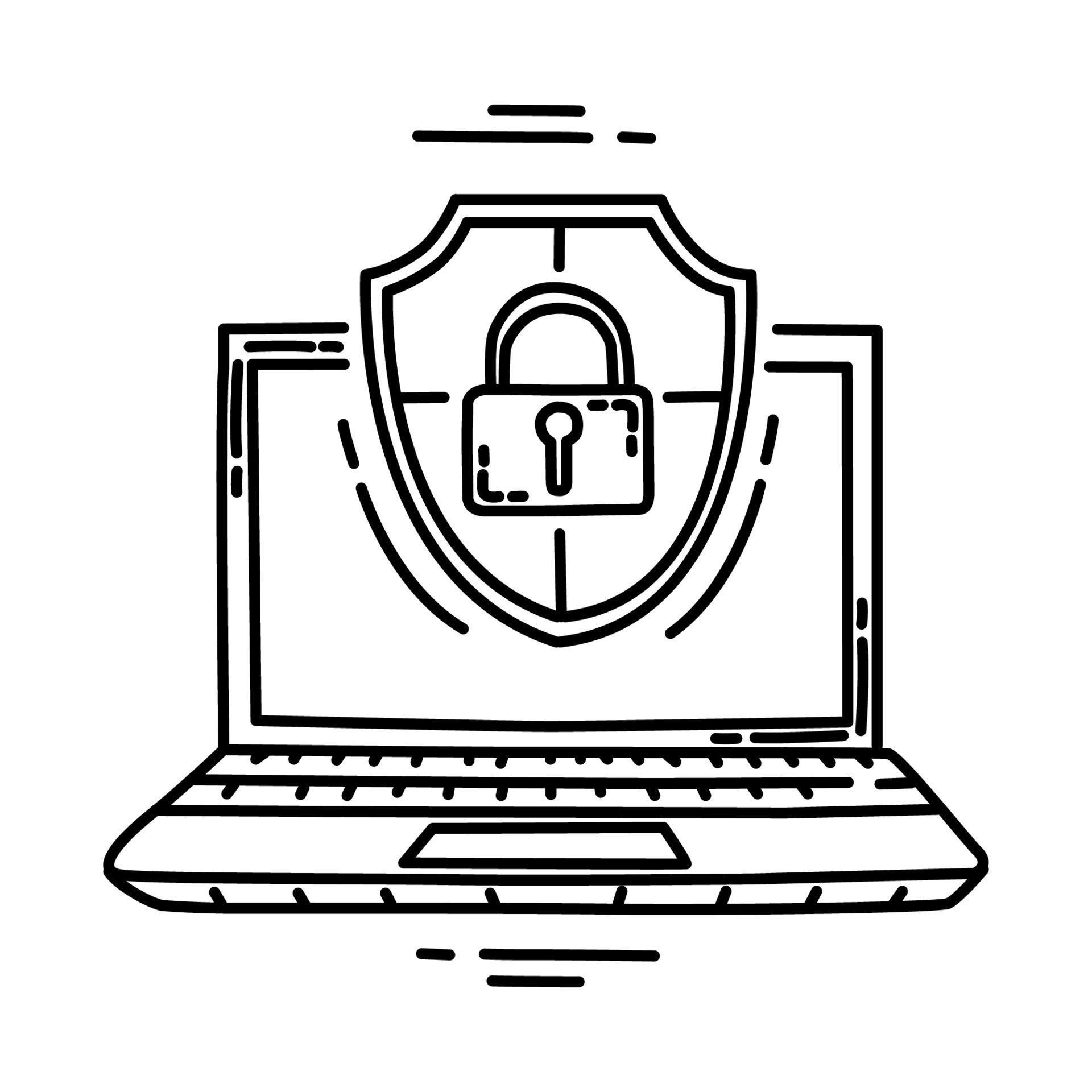 Computer Security Icon. Doodle Hand Drawn or Outline Icon Style ...