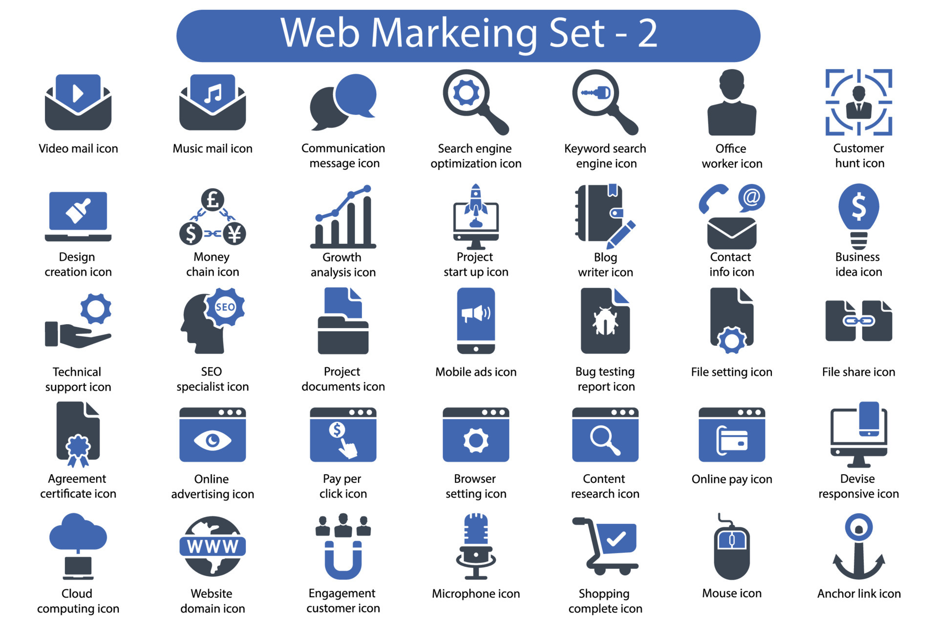 Web Marketing Icon Set 7151282 Vector Art at Vecteezy