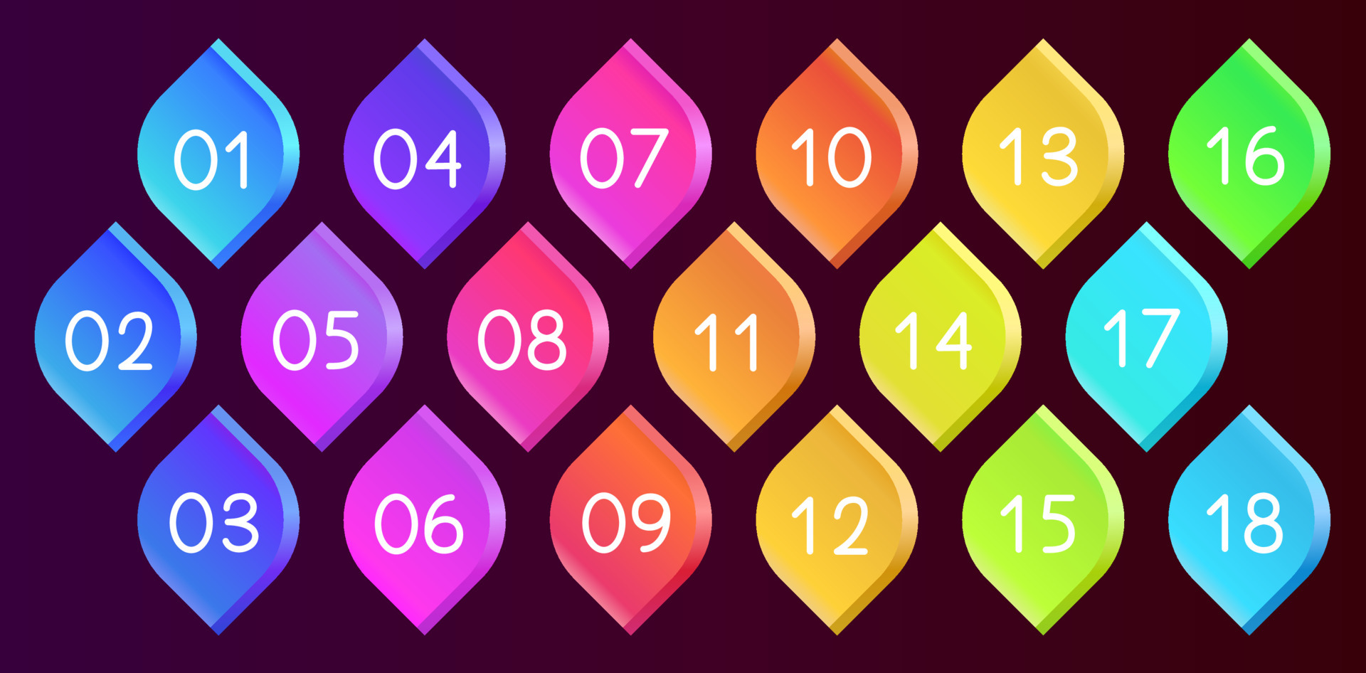 Bullet Icons With Numbers Vector Set Gradient Bullet Points Isolated bullet-icons-with-numbers-vector-set-gradient-bullet-points-isolated