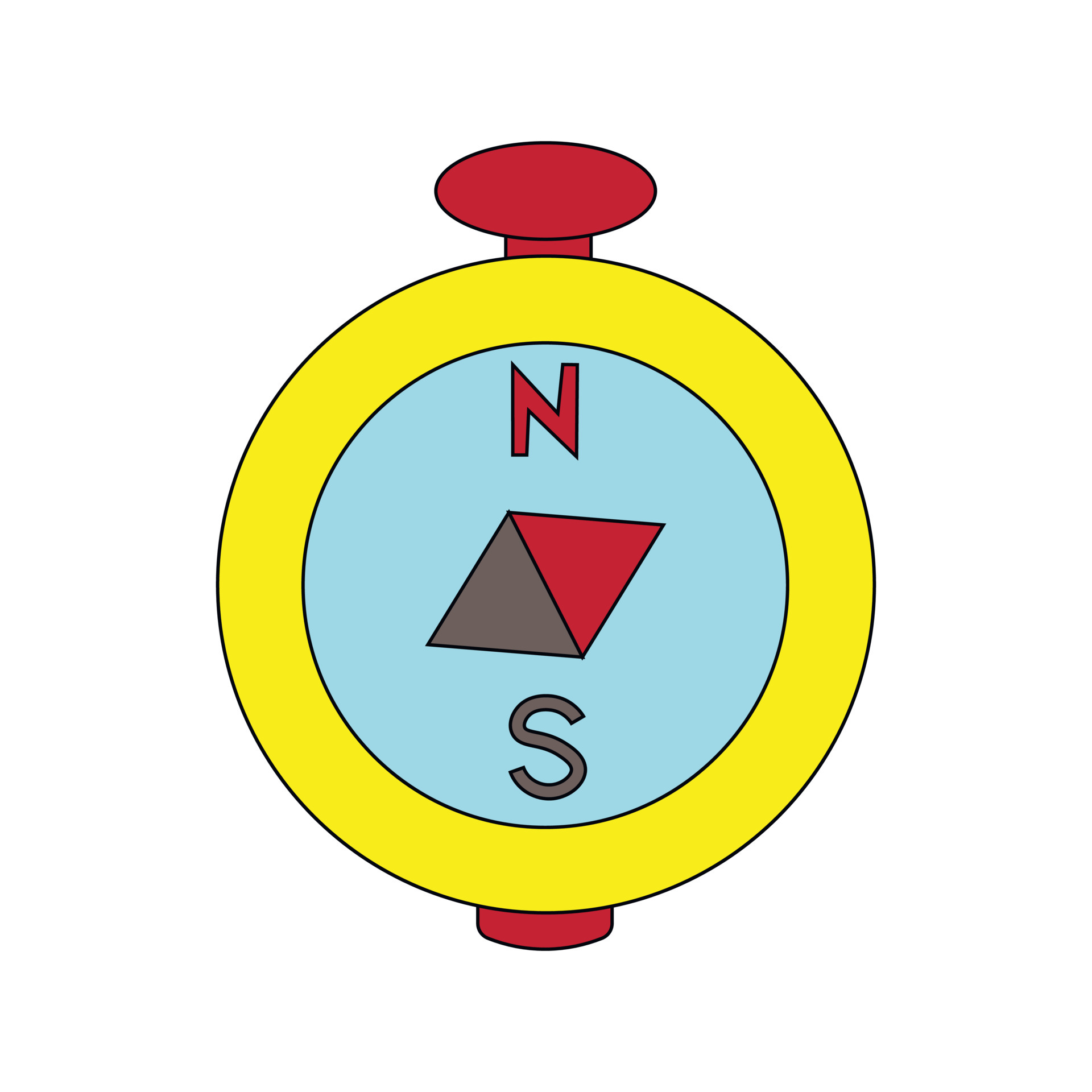 Single element Compass. Draw illustration in color 7165376 Vector Art ...