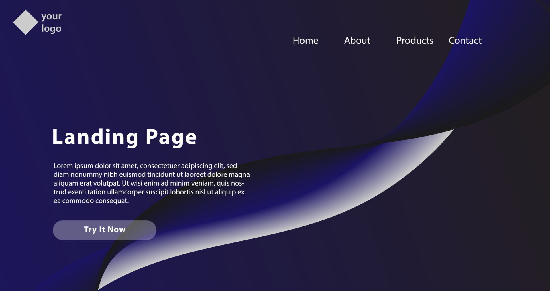 Landing page, Web header background with gradient line wave 7167311 ...