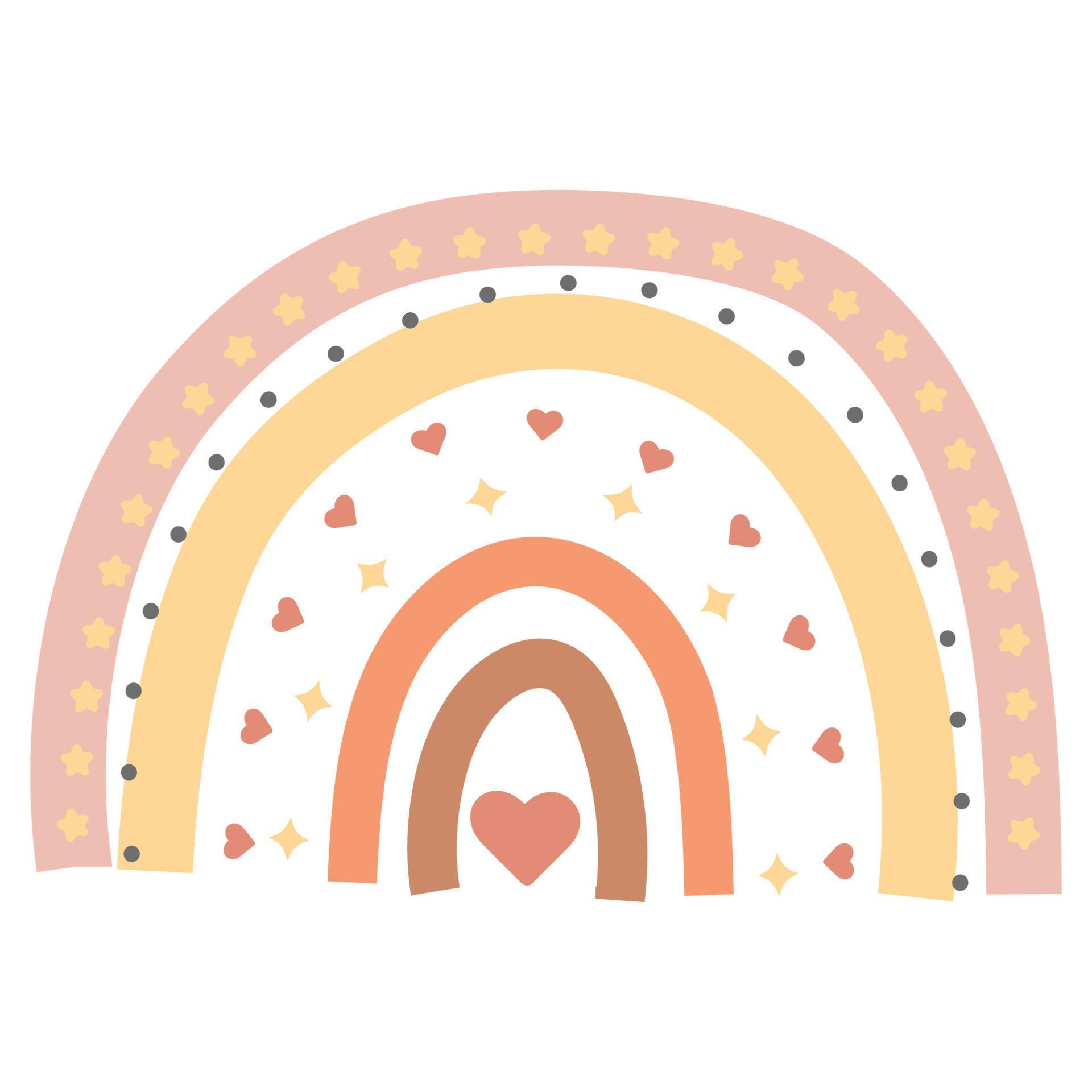 Hand Drawn Boho Rainbows. Cute Set in Pastel and Earthy Colors. Vector ... Hand Drawn Boho Rainbows. Cute Set in Pastel and Earthy Colors. Vector ...