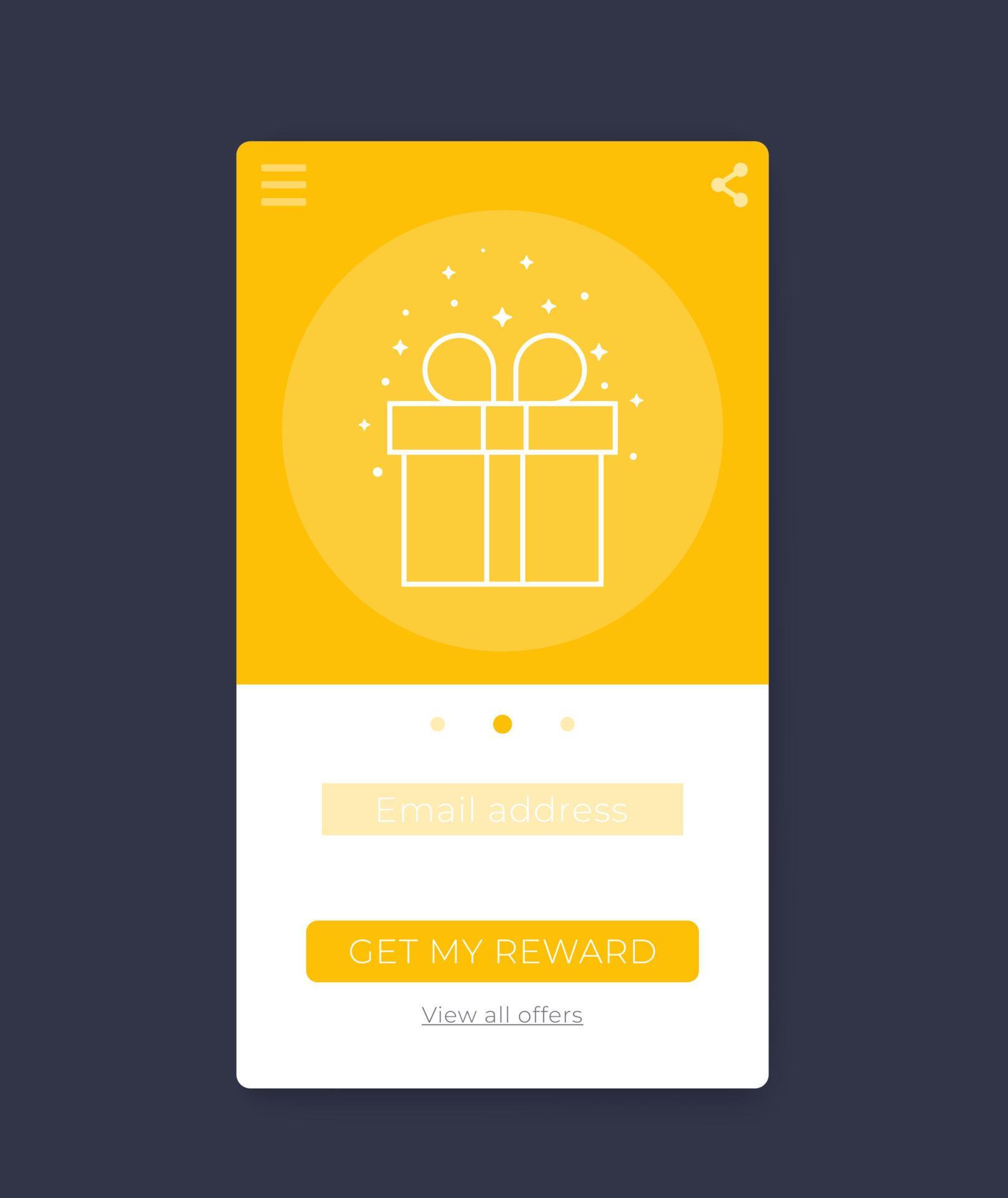 Reward app, mobile ui design, vector 7169328 Vector Art at Vecteezy Reward app, mobile ui design, vector 7169328 Vector Art at Vecteezy