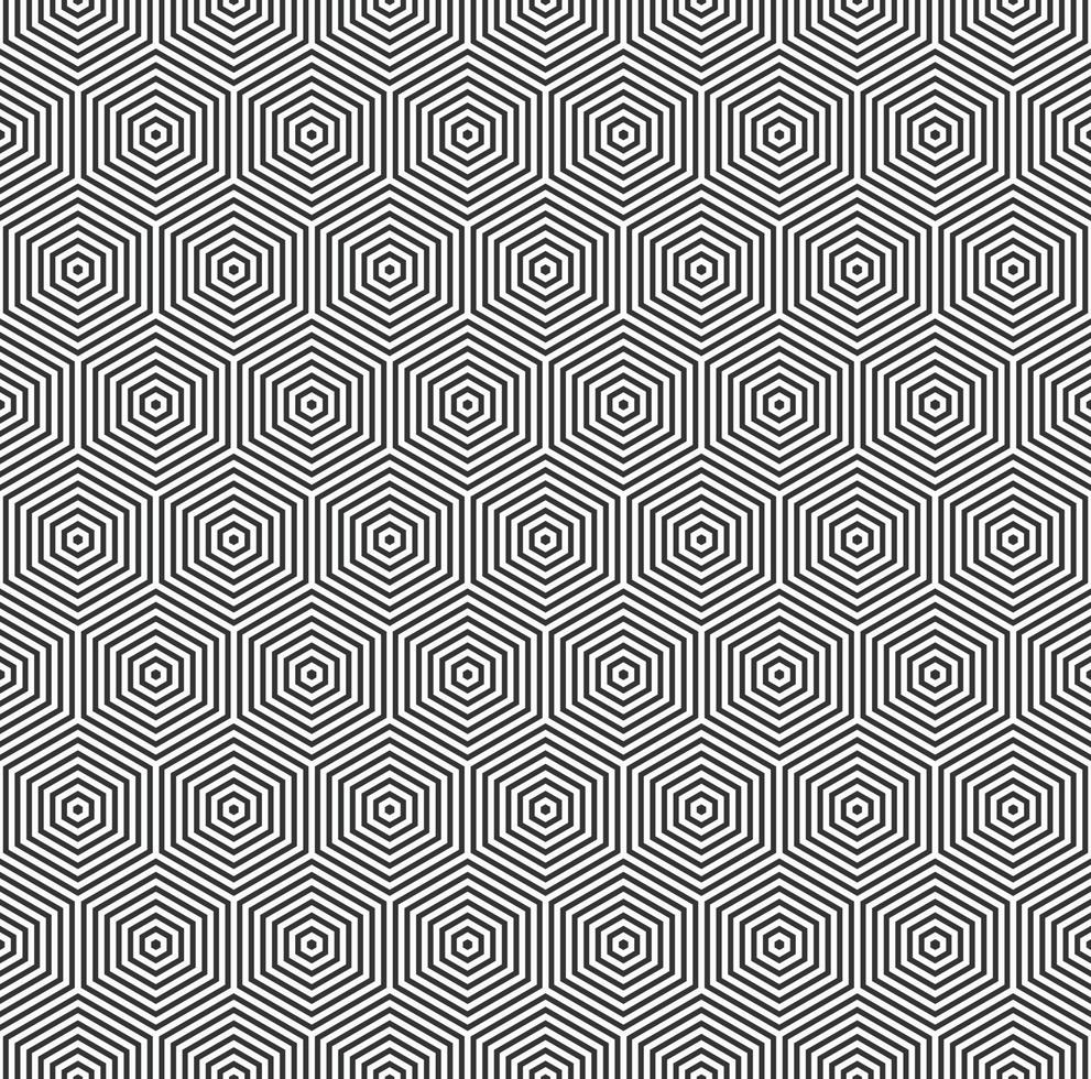 Abstract black and white color hexagon lines geometric shape seamless ...