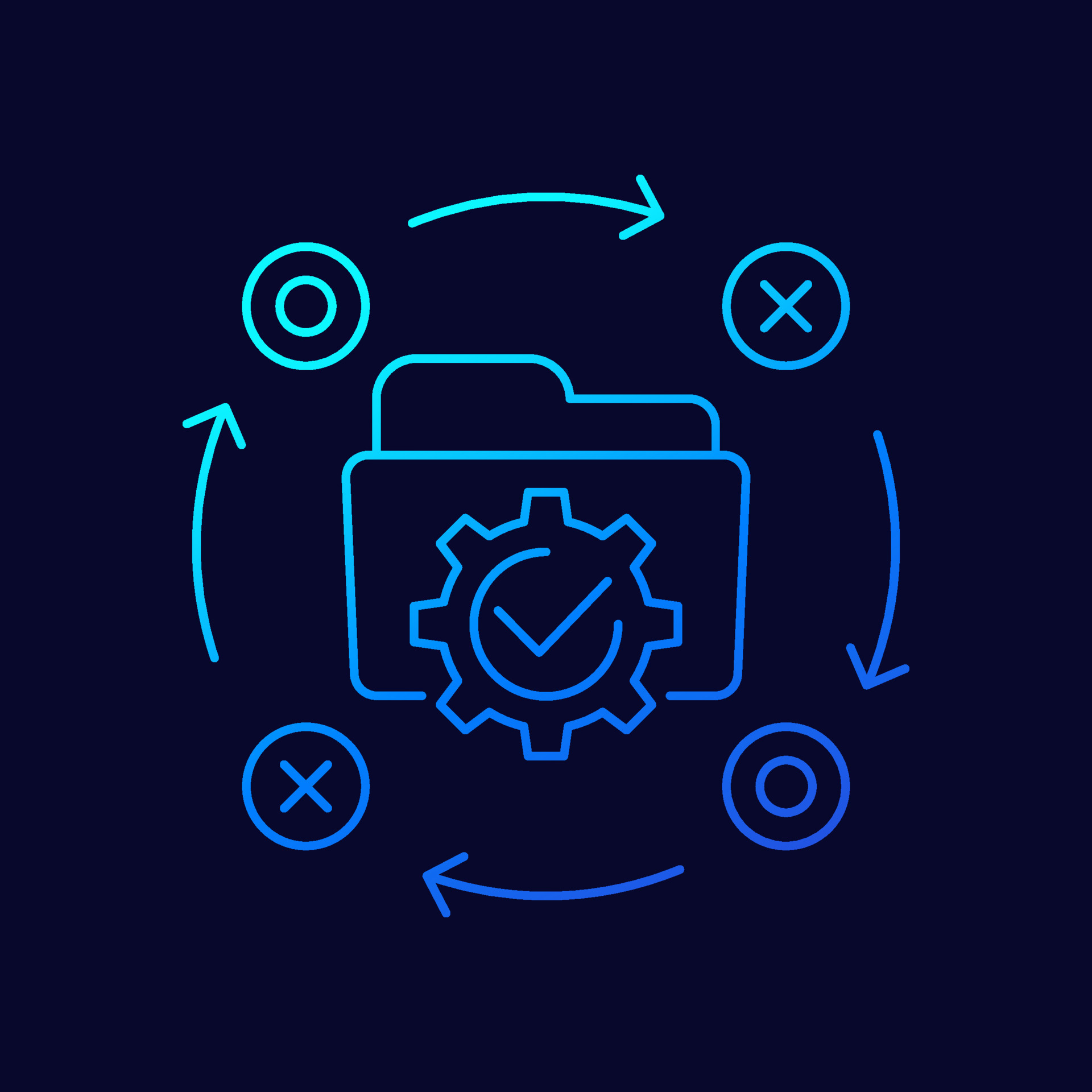 project management linear icon with folder 7169928 Vector Art at Vecteezy