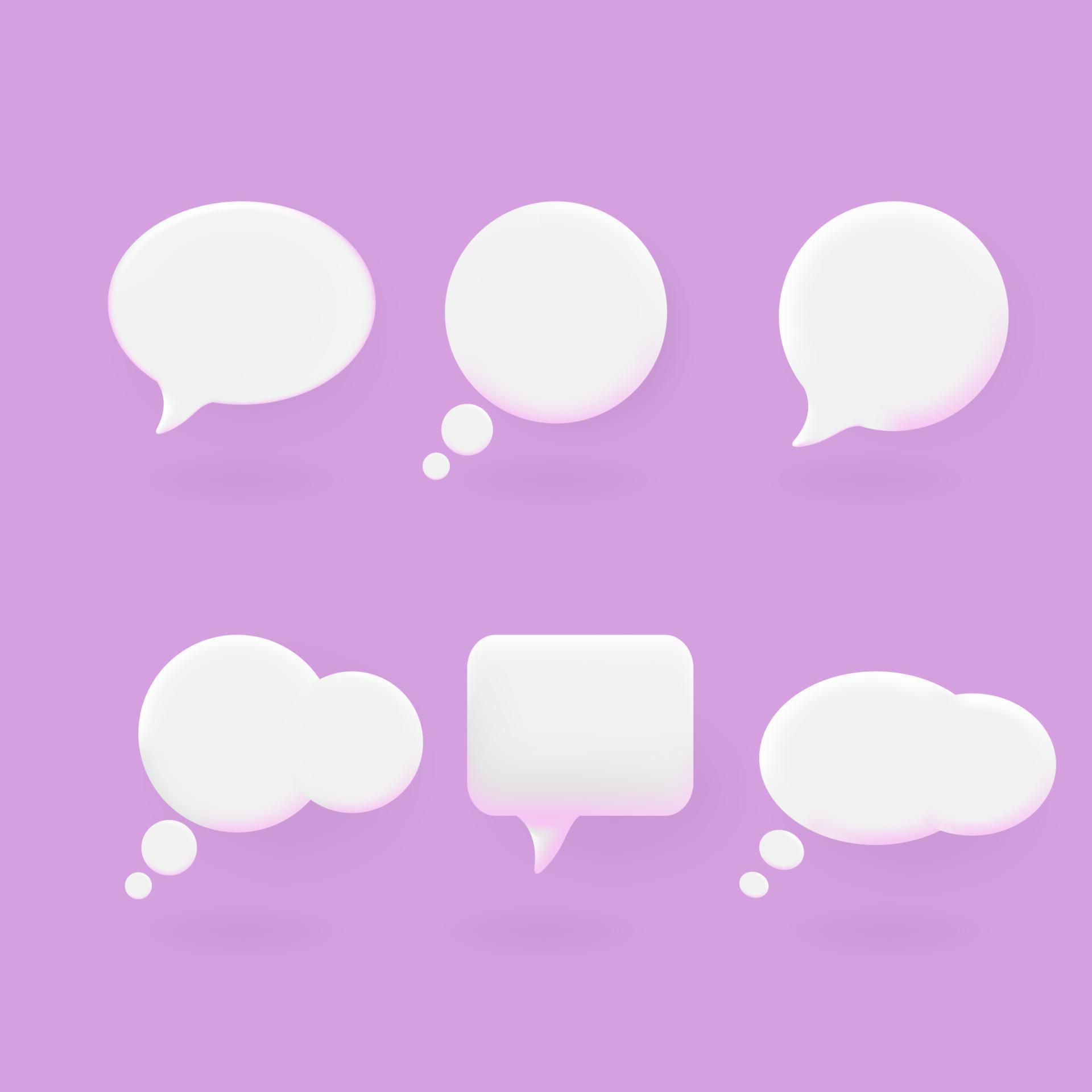 3D speech bubble collection 7170611 Vector Art at Vecteezy