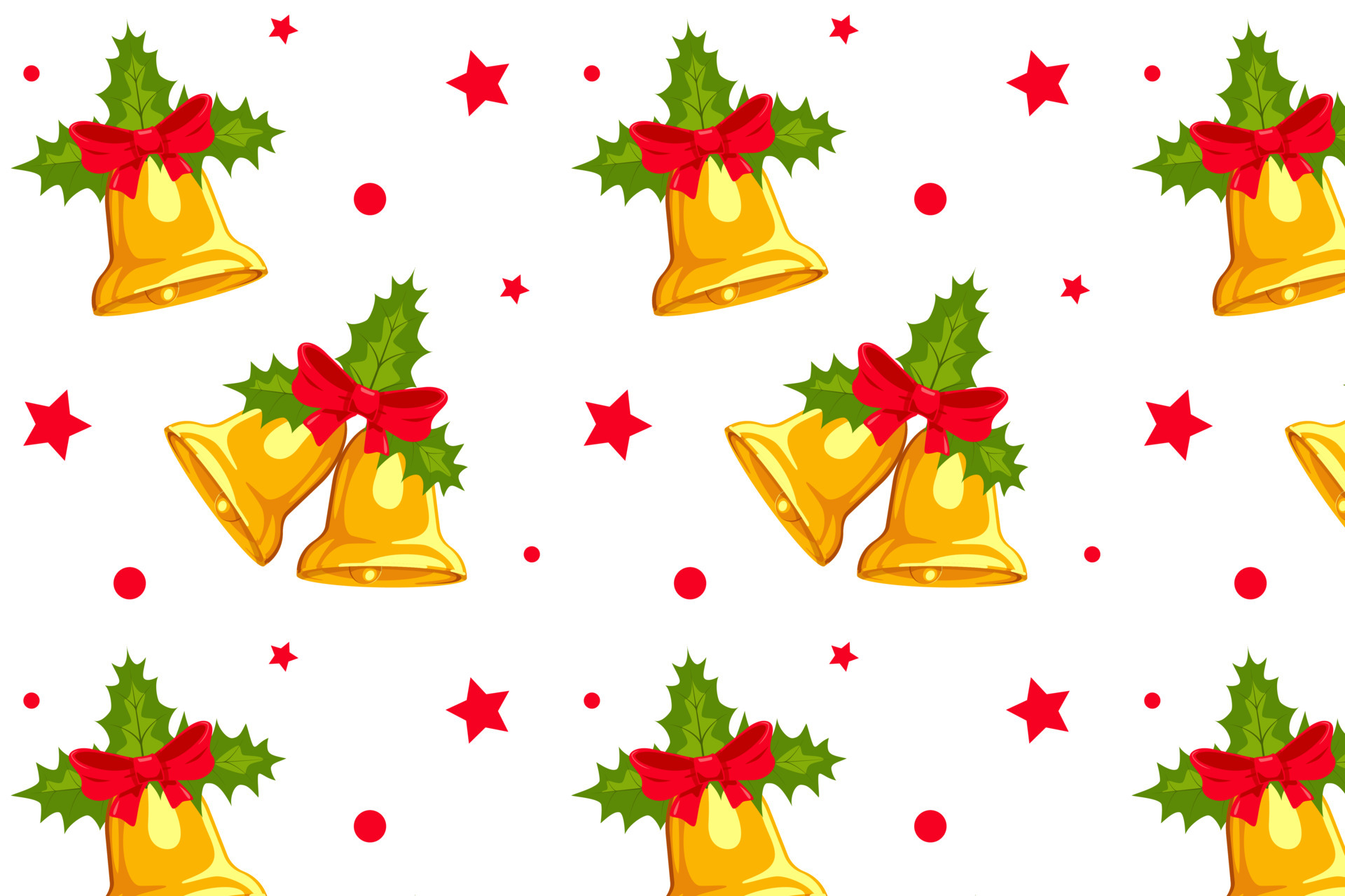 Seamless pattern with Christmas bells on white background. Packaging ...