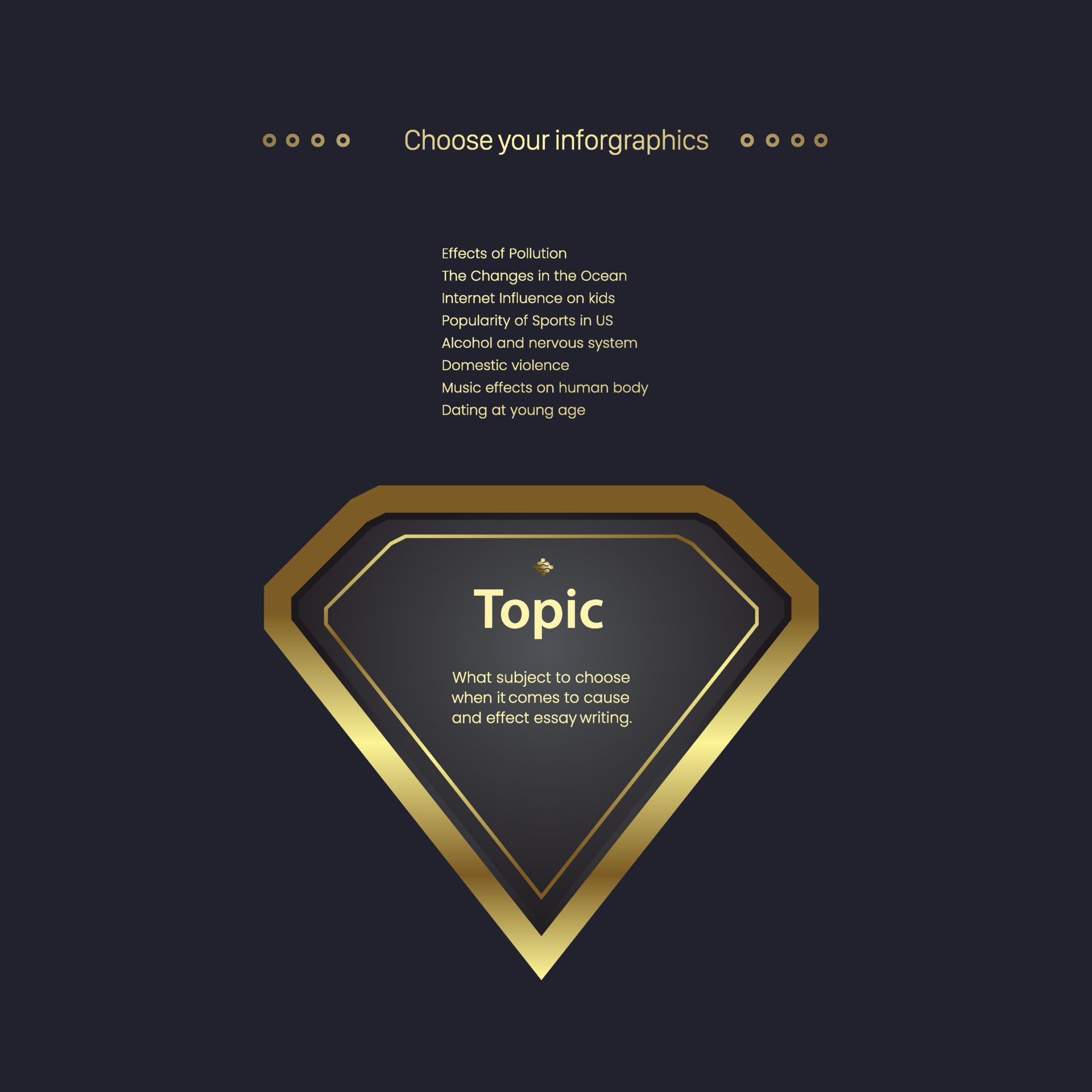 A Diamond objects in flowchart design with premium design in golden ...