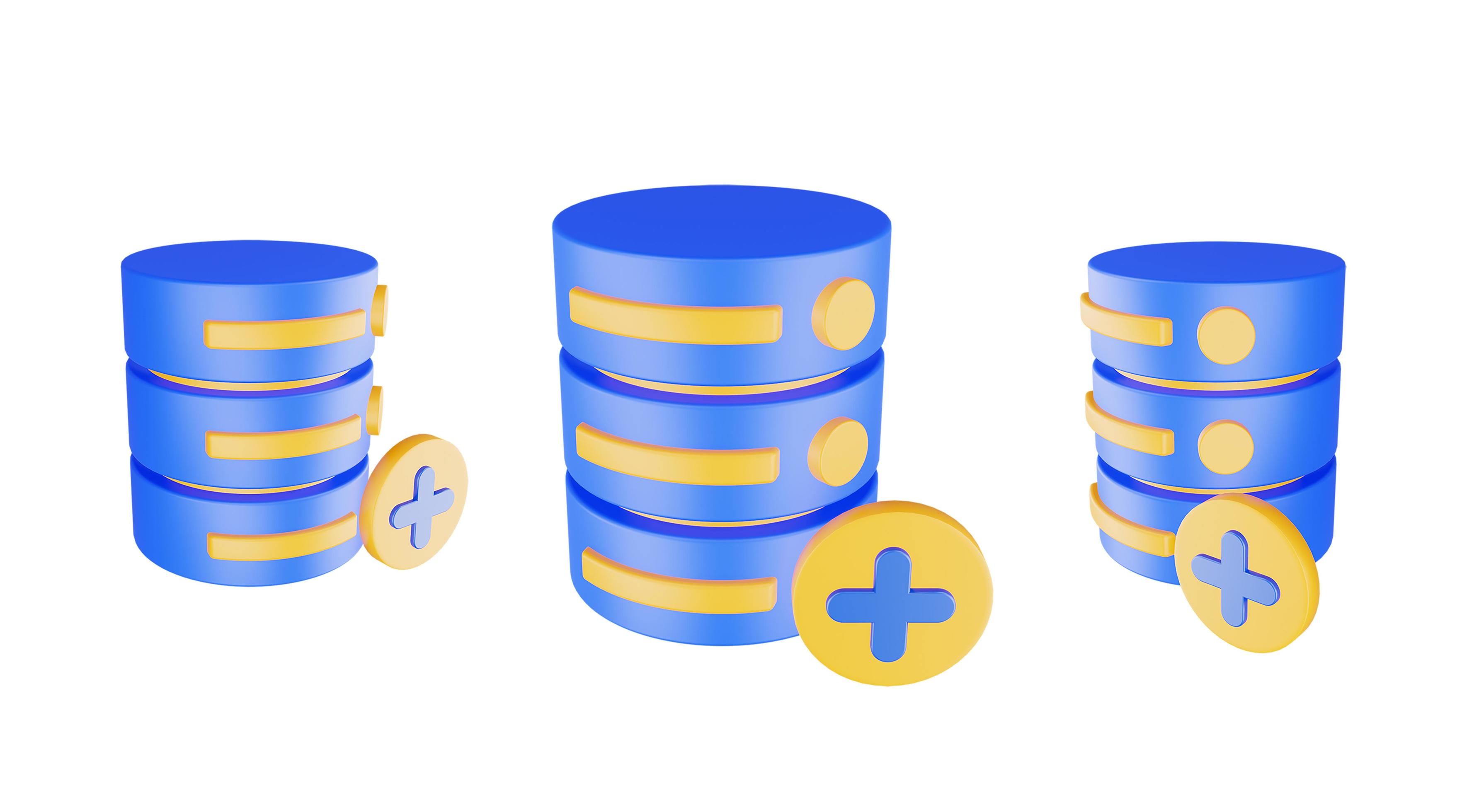 3d render database server icon with plus icon isolated 7186470 Stock ...