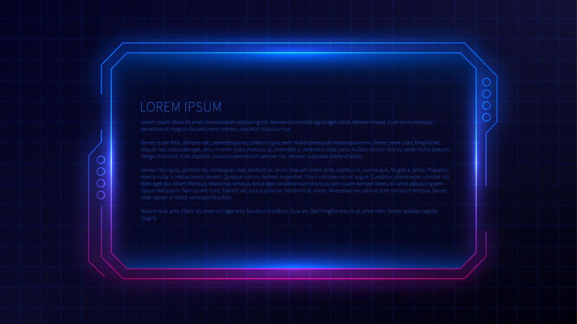 Futuristic frame template design for interface. Abstract glowing ...