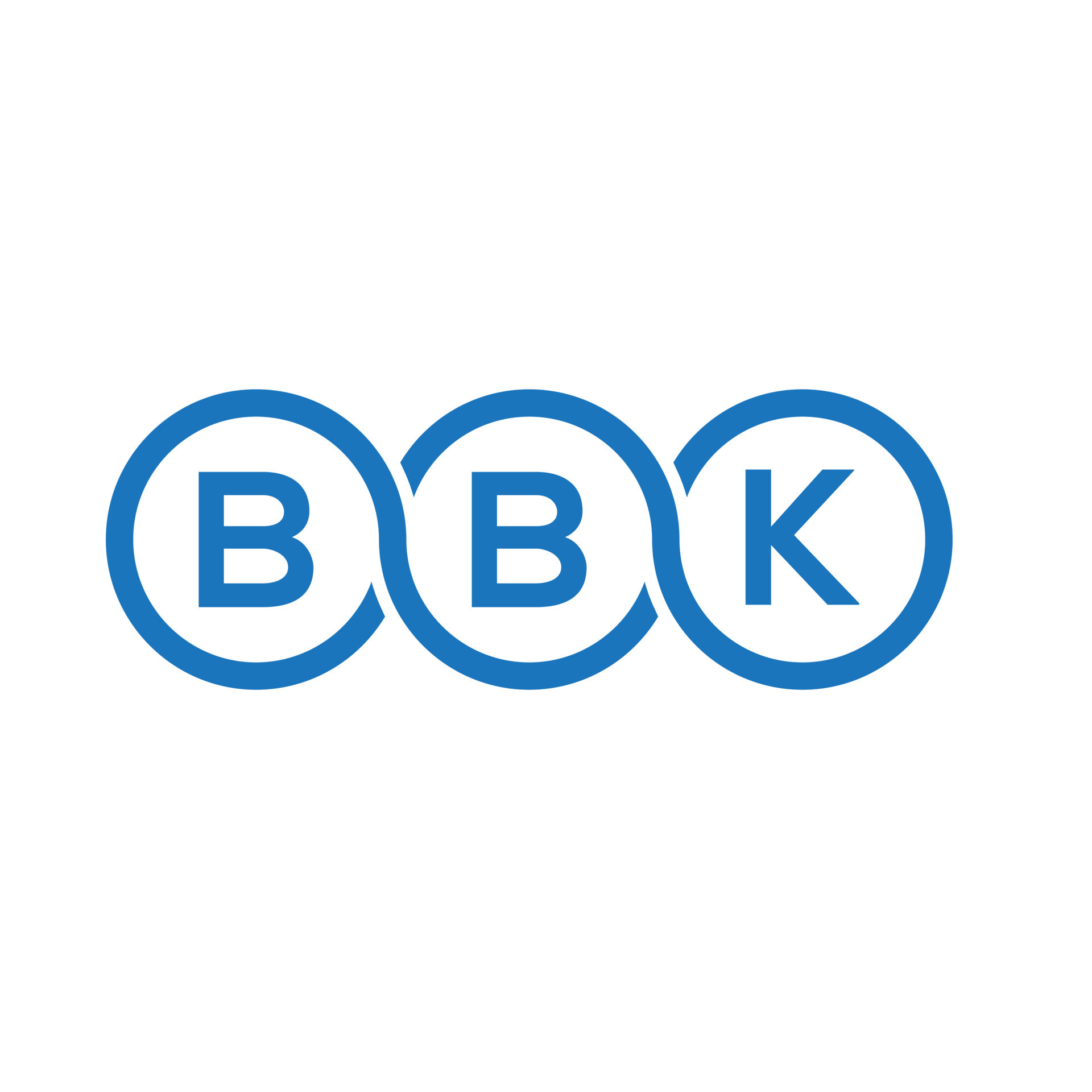 BBK letter logo design on white background. BBK creative initials ...