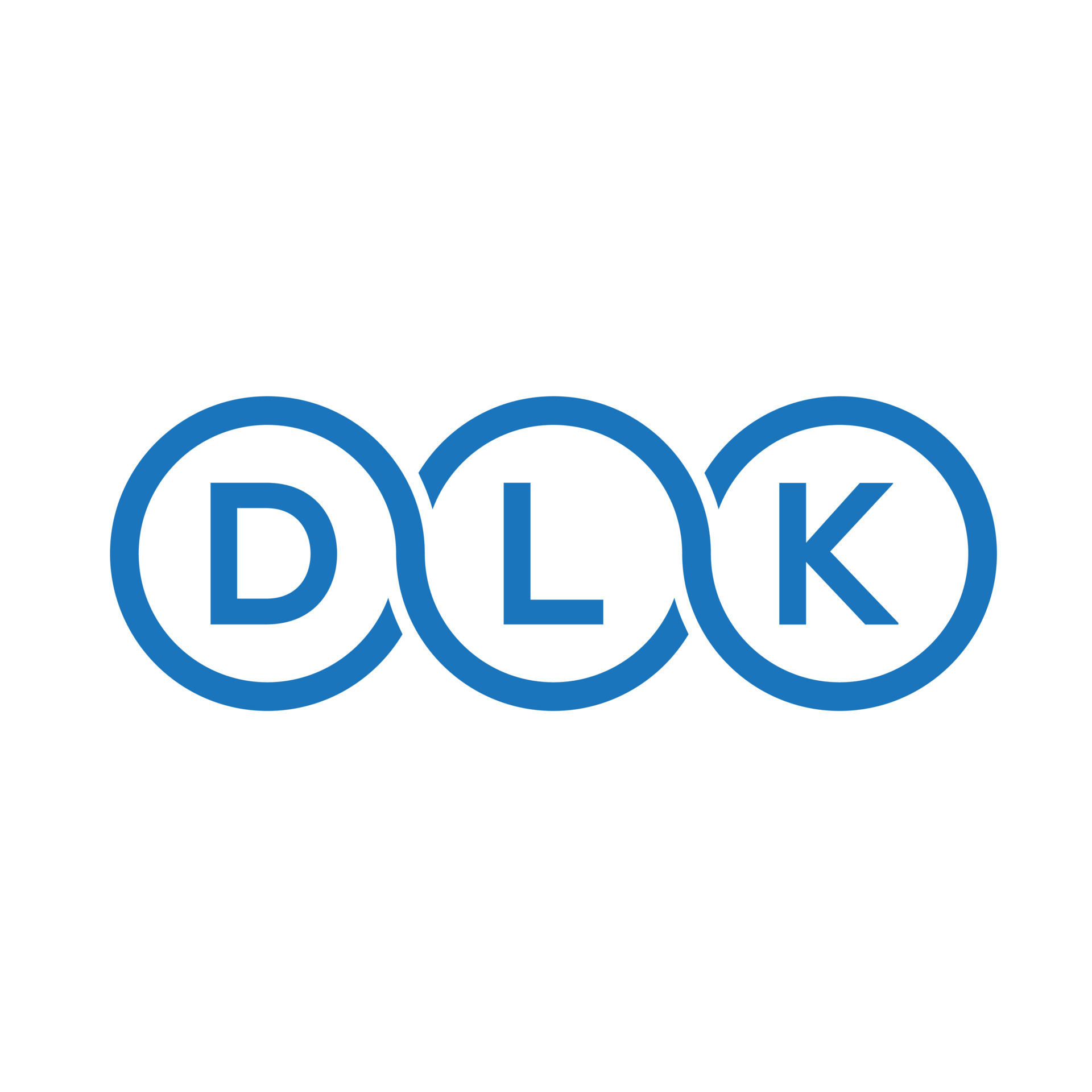 diseño de logotipo de letra dlk sobre fondo negro.concepto de logotipo de letra inicial creativa ...