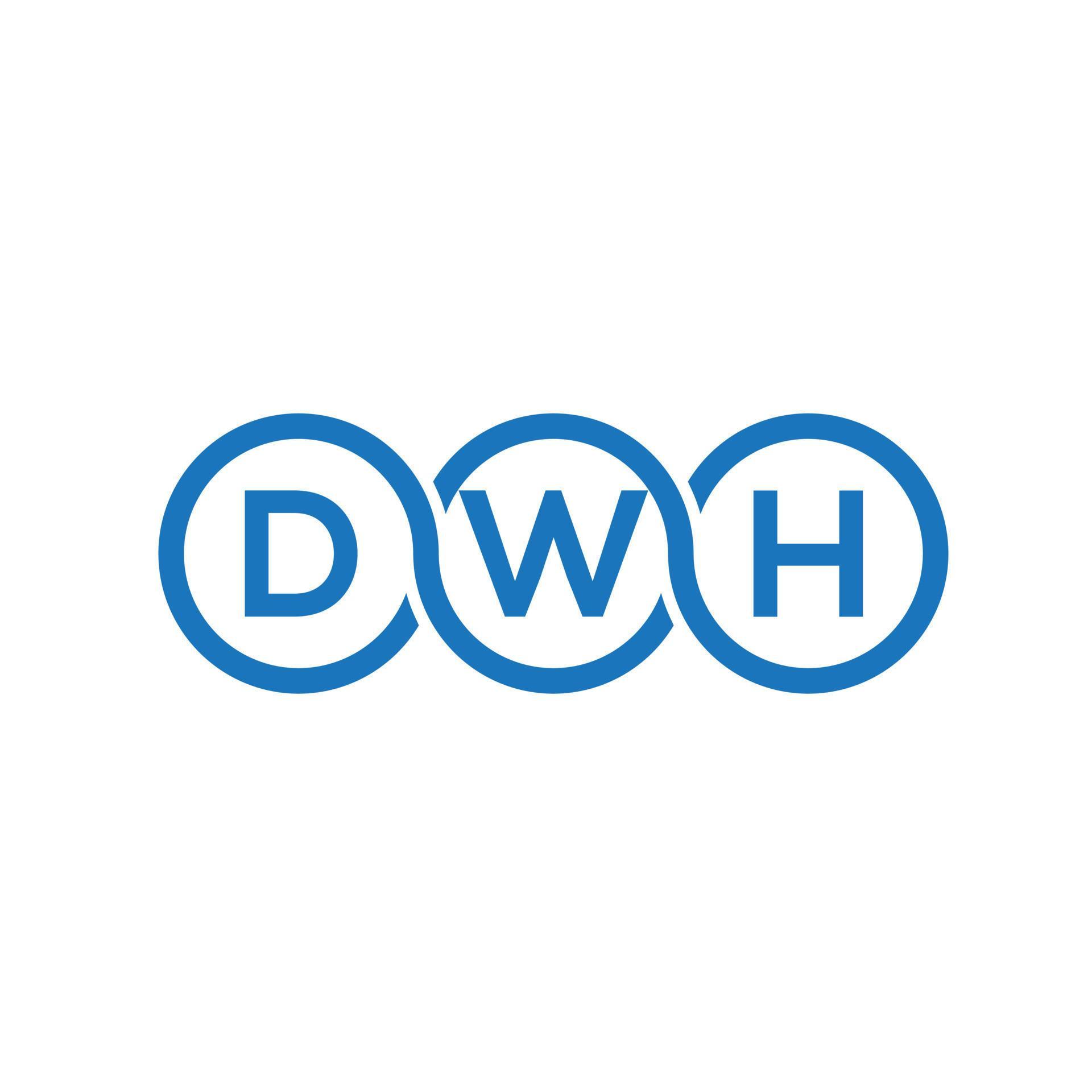 DWH letter logo design on black background.DWH creative initials letter logo concept.DWH vector ...