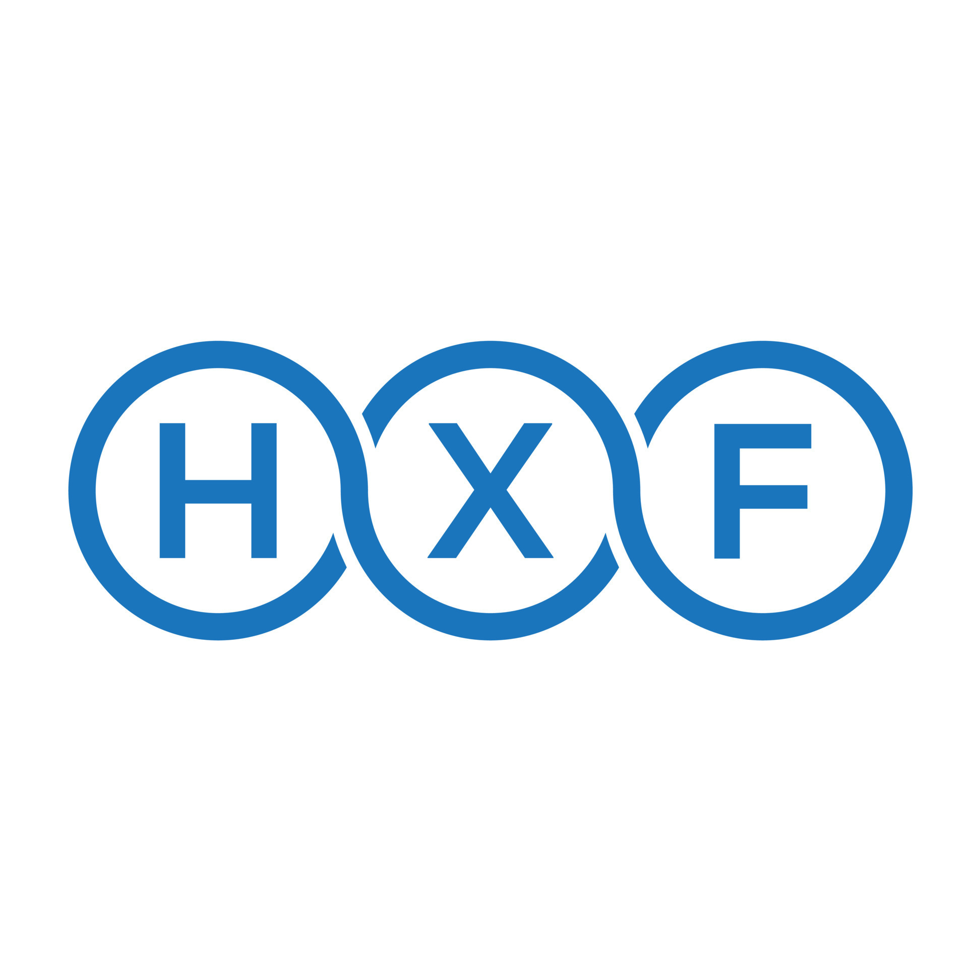 diseño de logotipo de letra hxf sobre fondo blanco. concepto de logotipo de letra de iniciales ...