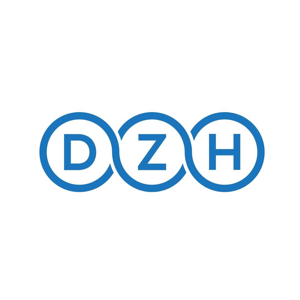 DZH letter logo design on black background.DZH creative initials letter ...
