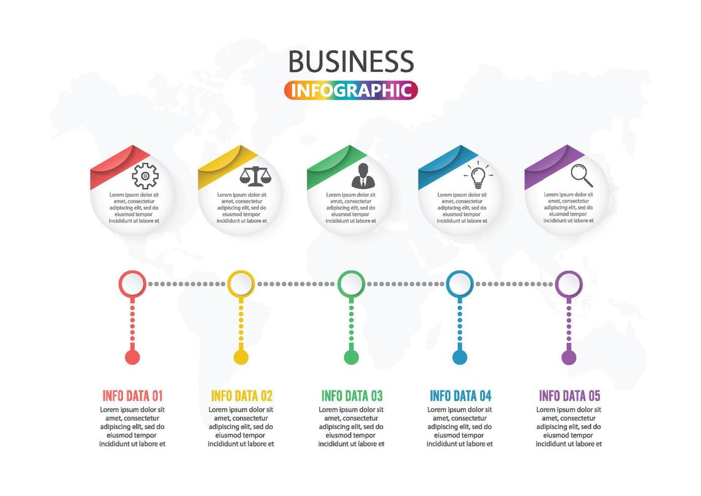 Business data visualization. Process chart. Abstract elements of graph ...