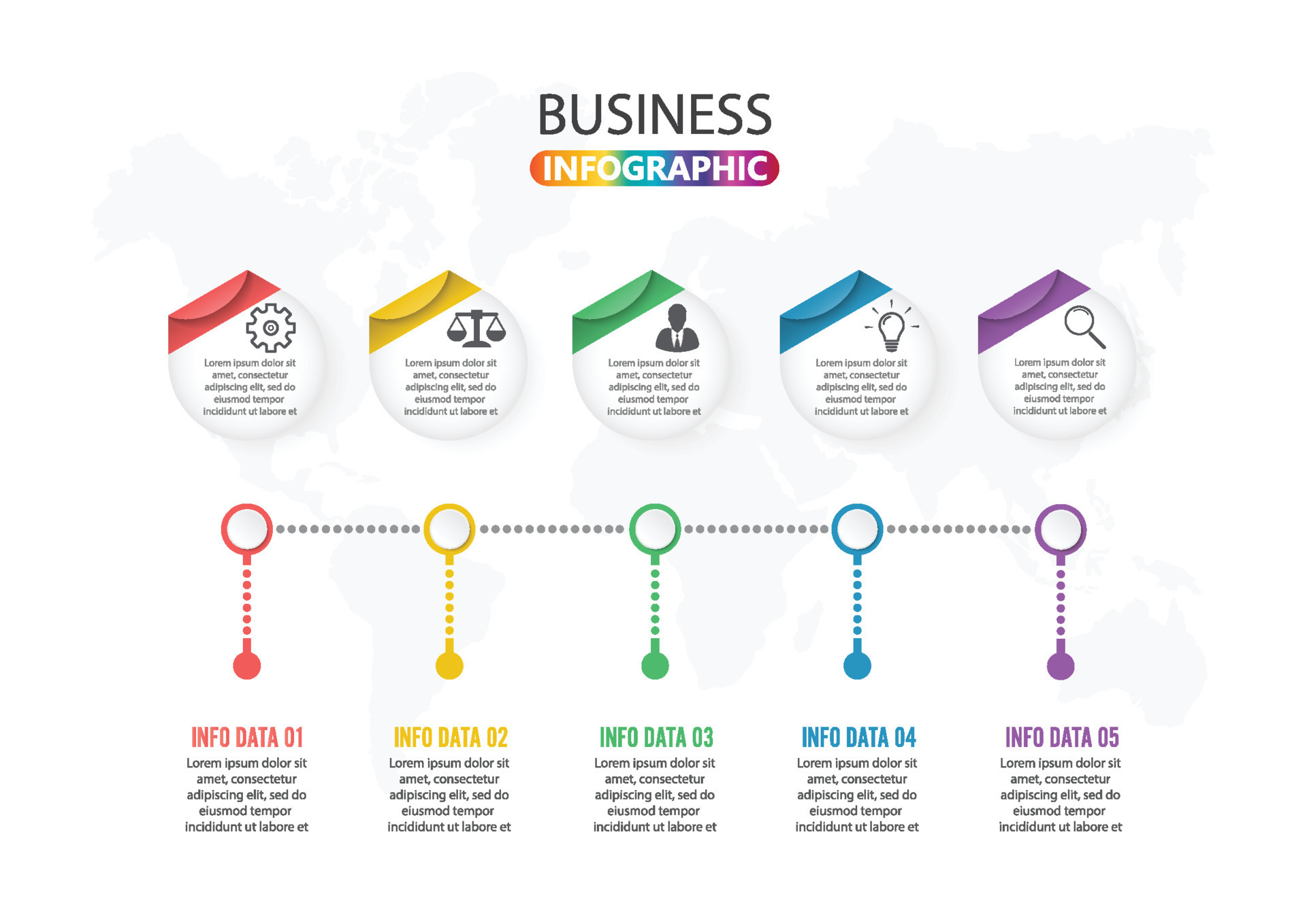 Business data visualization. Process chart. Abstract elements of graph ...
