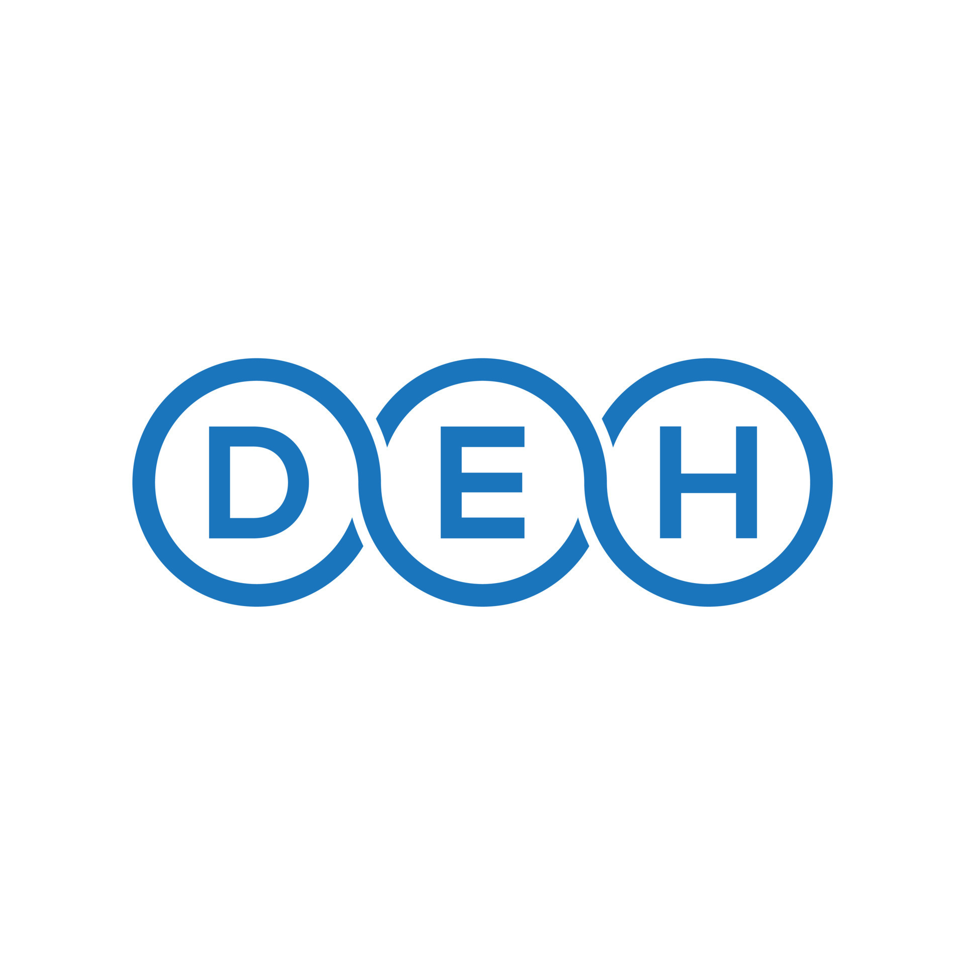 DEH letter logo design on black background.DEH creative initials letter ...