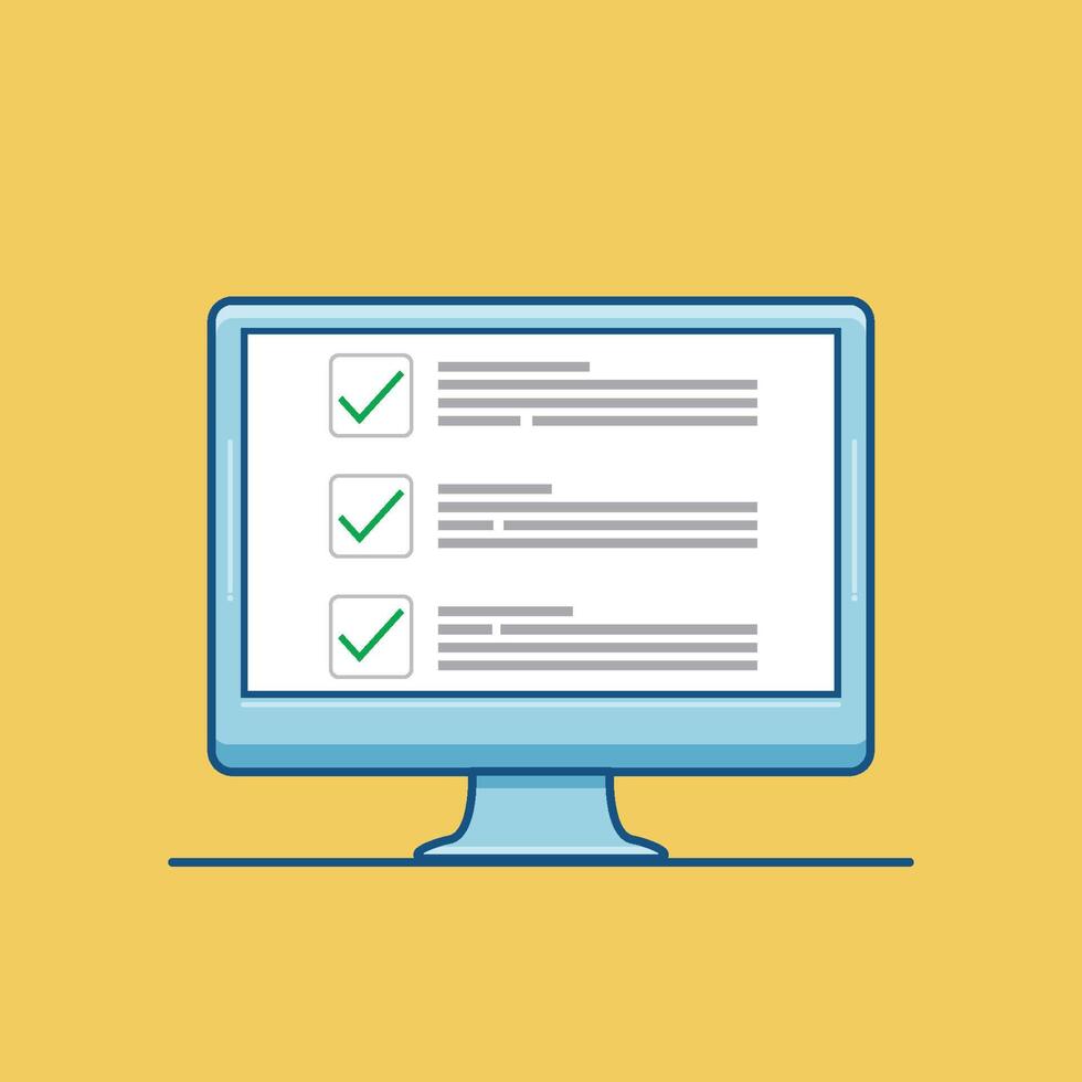 Checkboxes on computer screen. Checkboxes and green checkmarks. Modern ...