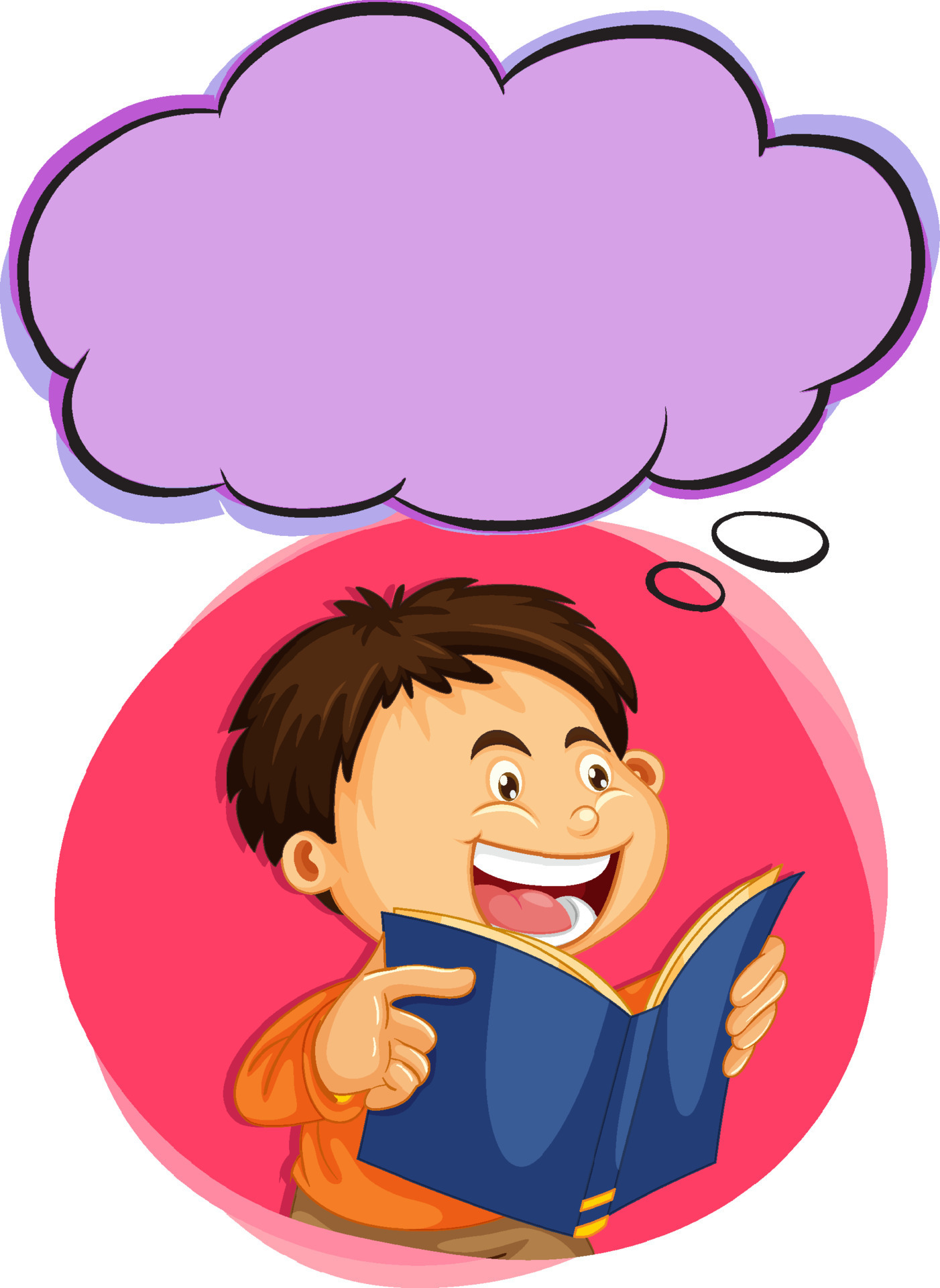 Kids Reading And Thinking Clipart