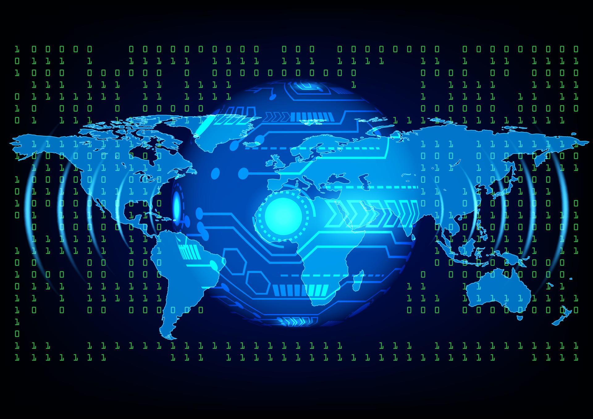 graphics design illustration digital circuit with binary coded decimal ...