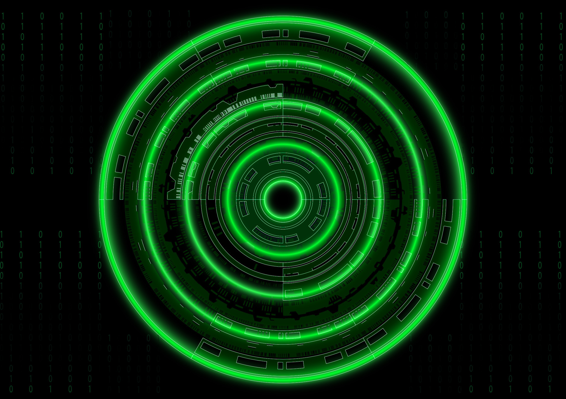 Binary Code Assigns 0 1 Number System System With Circle Graphics Technology Vector Illustration