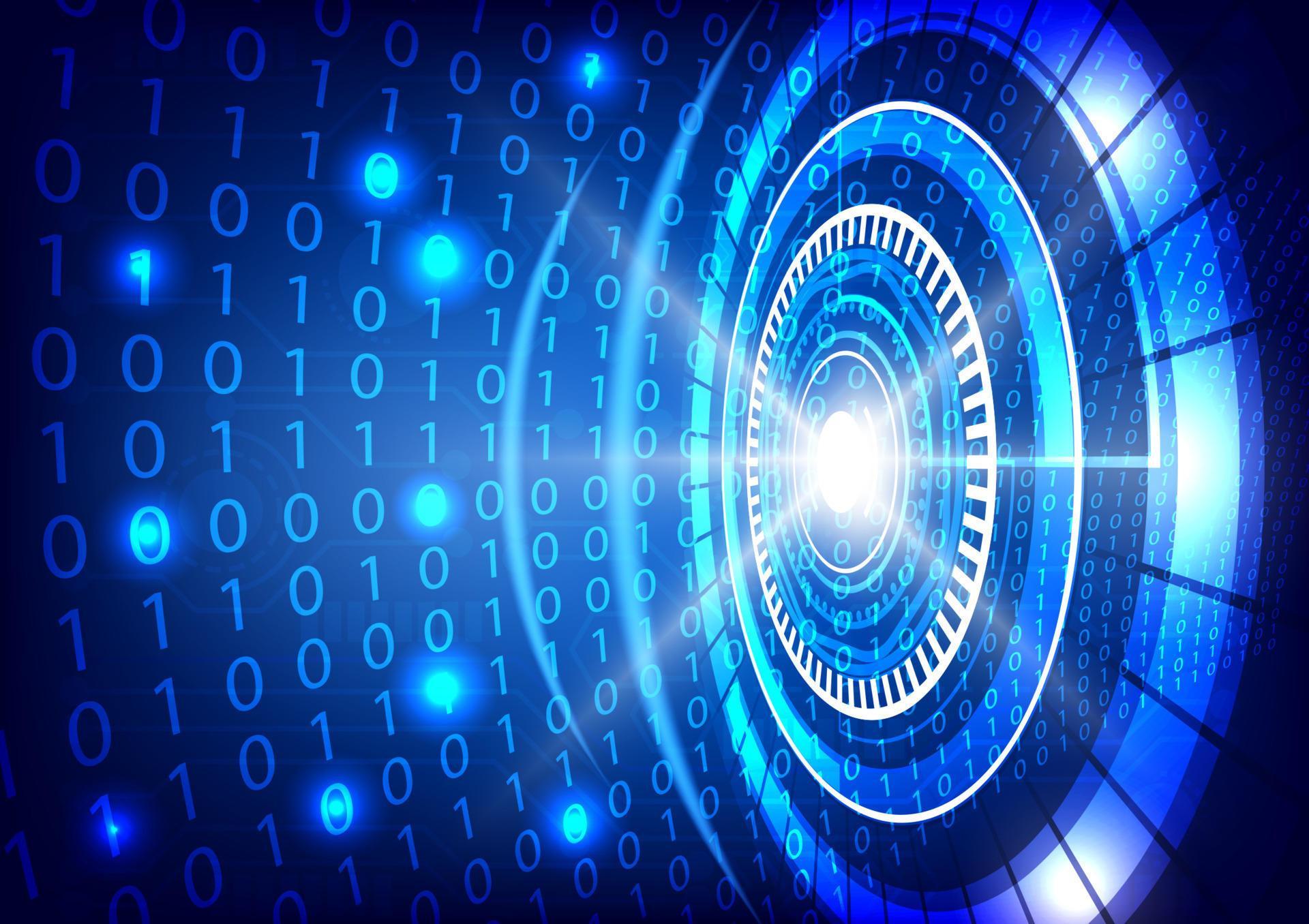 graphics design illustration digital circuit with binary coded decimal ...