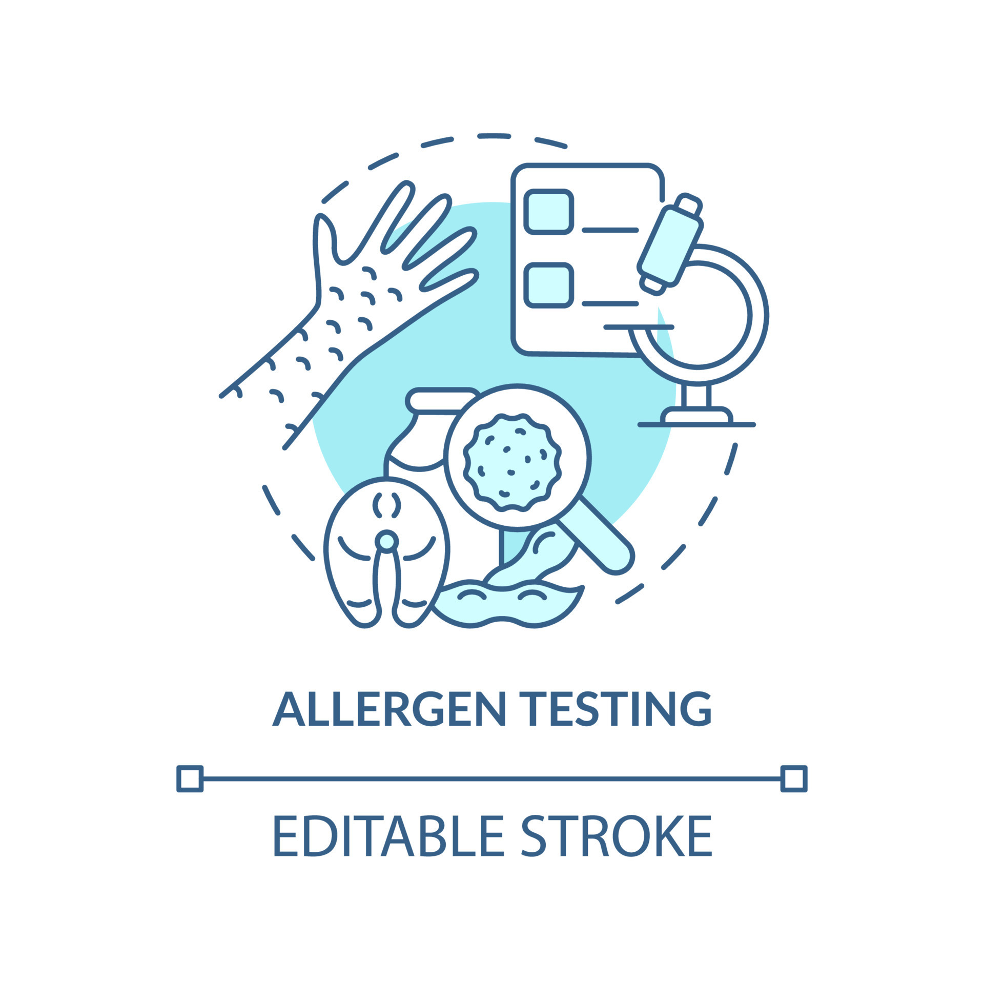Allergen Testing Turquoise Concept Icon Analysis Service Abstract Idea Thin Line Illustration