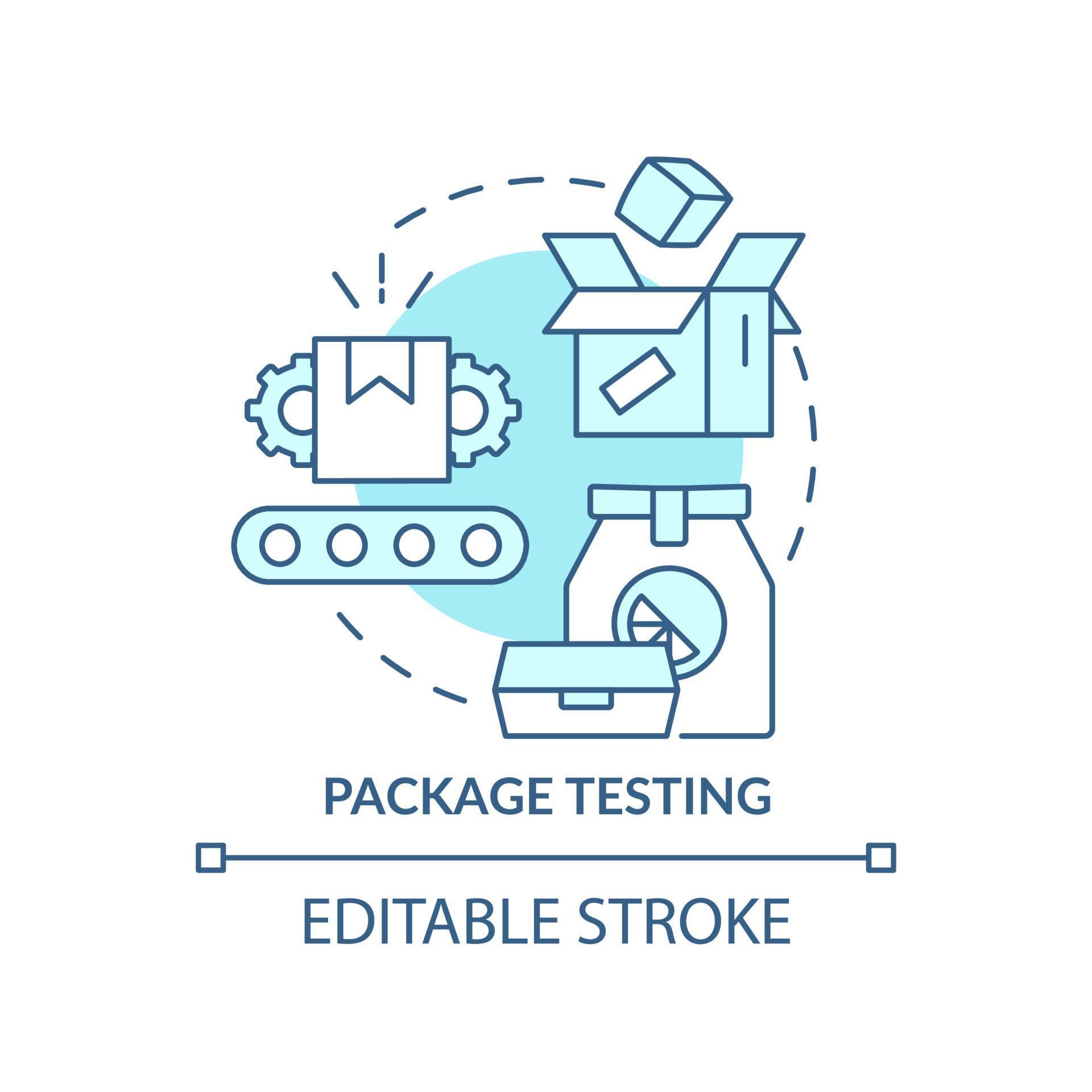 Package Testing Turquoise Concept Icon Materials Processing And Evaluating Abstract Idea Thin