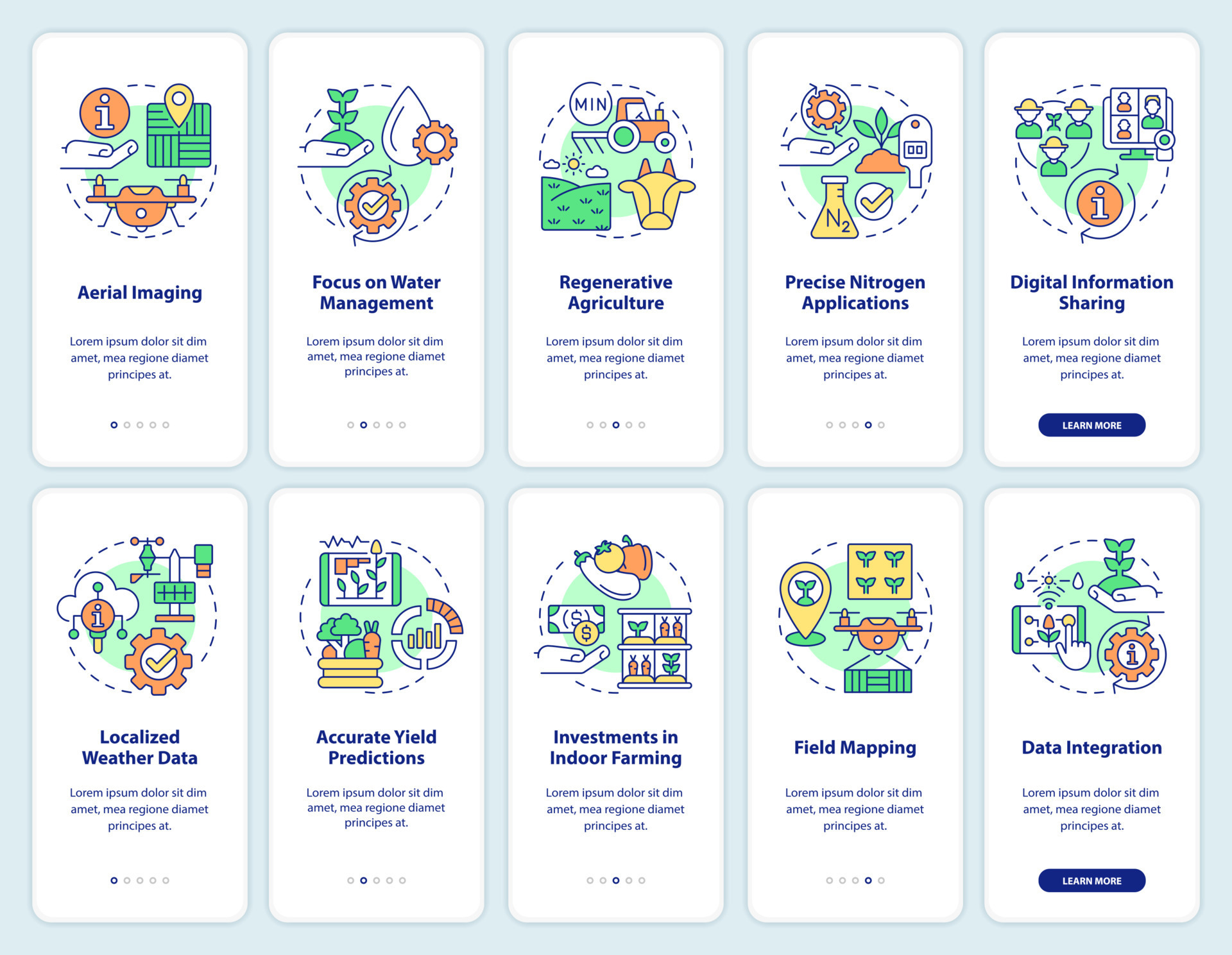 Farming Trends Onboarding Mobile App Screen Set Agriculture