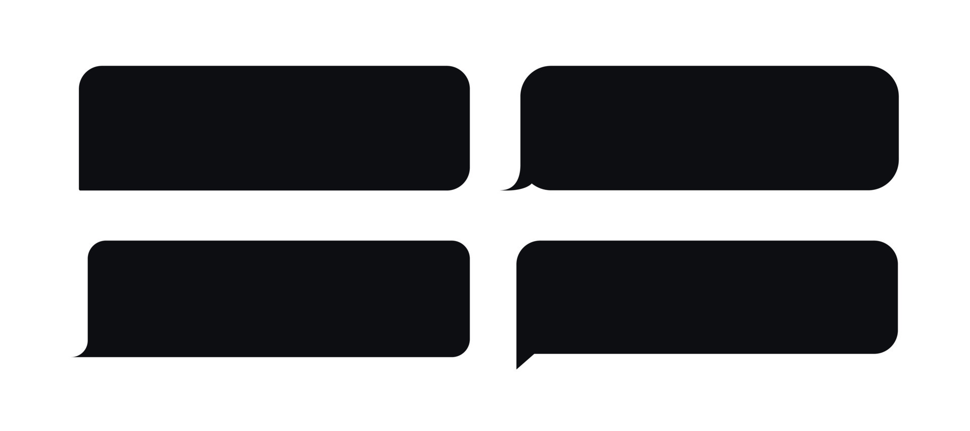 Set of bubble messages template black style 7224806 Vector Art at Vecteezy