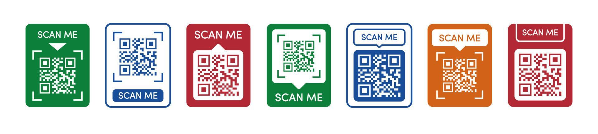 Qr code frame vector template set 7224900 Vector Art at Vecteezy