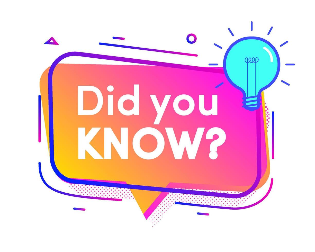 Did you know banner for education 7225029 Vector Art at Vecteezy Did you know banner for education 7225029 Vector Art at Vecteezy