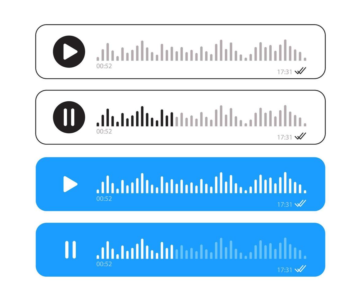 Voice message vector ui interface set 7225107 Vector Art at Vecteezy