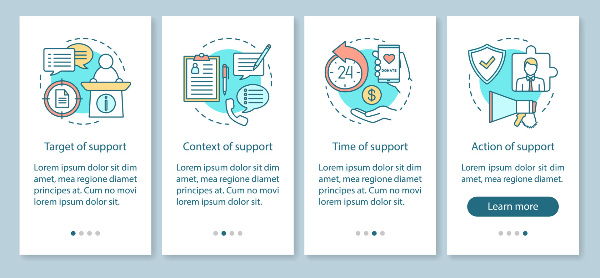 Corporate Social Responsibility Onboarding Mobile App Page Screen