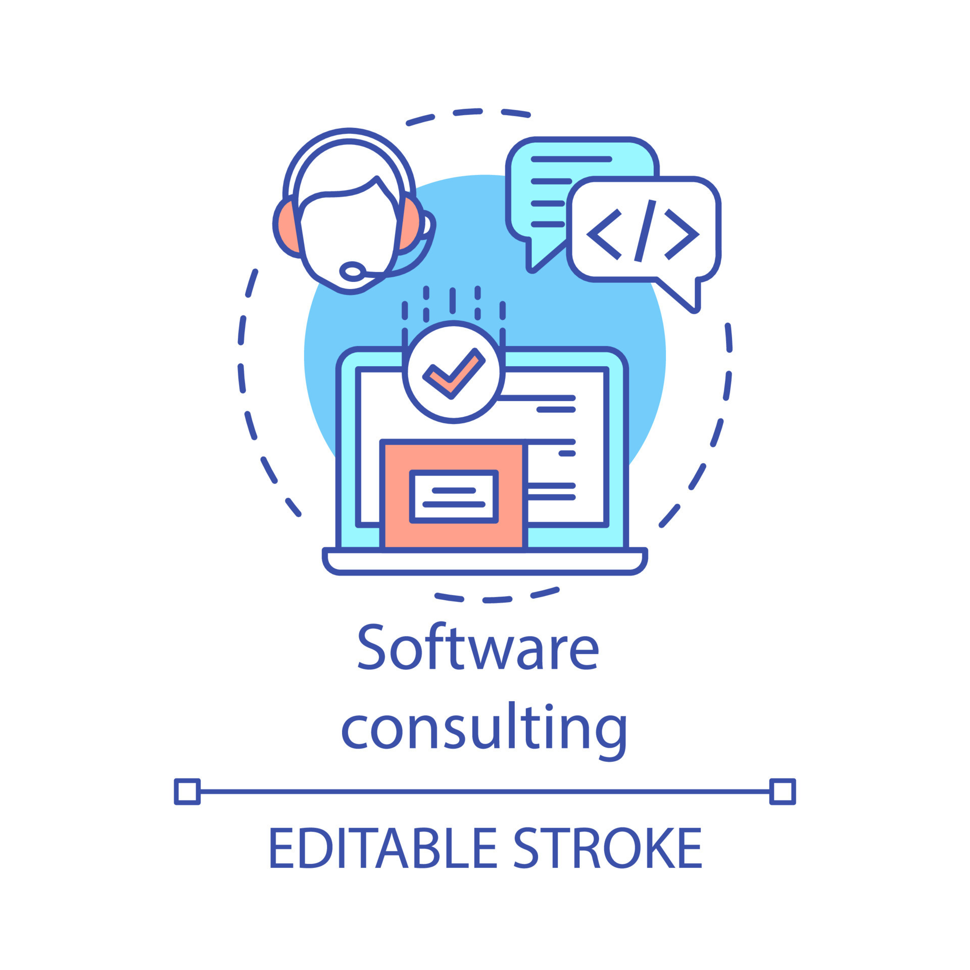 Software consulting concept icon. Web specialist idea thin line ...