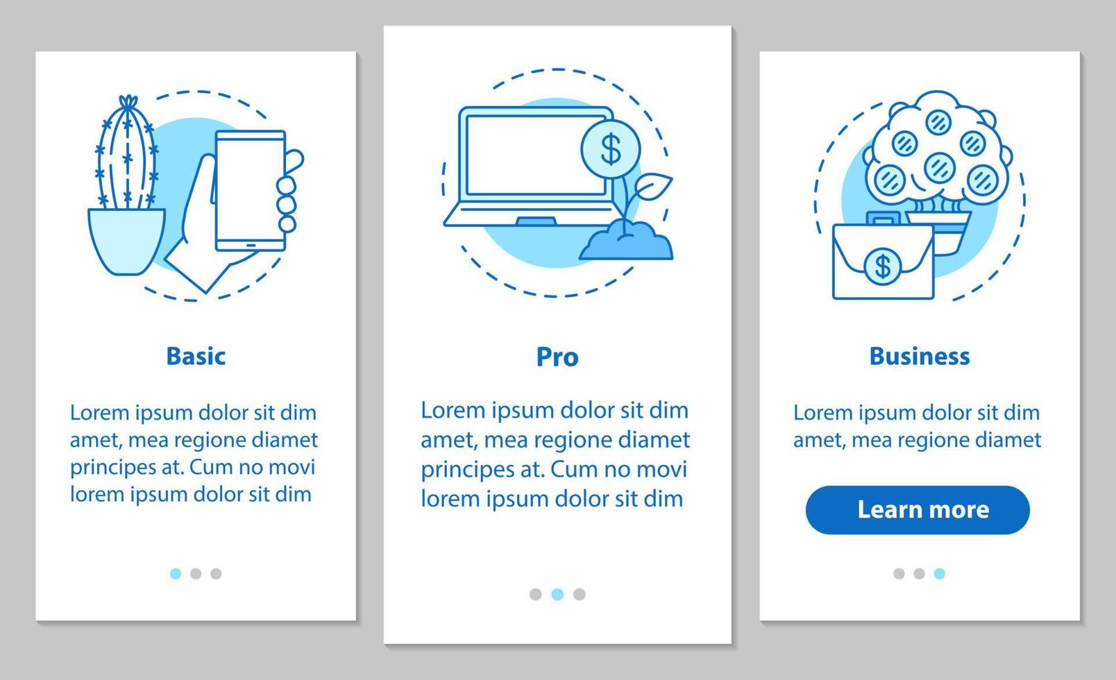 Business Development Onboarding Mobile App Page Screen With Linear