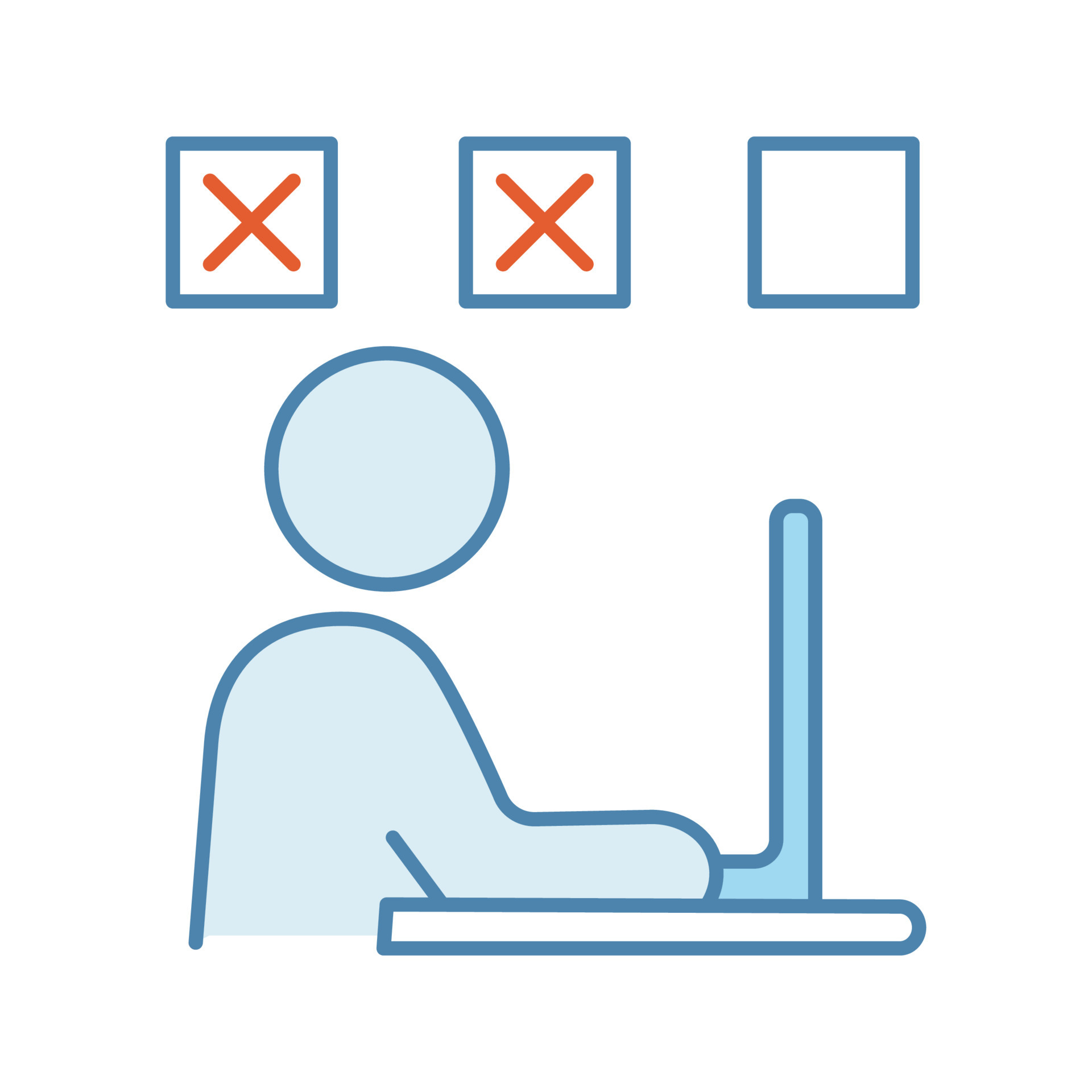 Person making mistakes color icon. Overwork. Number of mistakes ... Person making mistakes color icon. Overwork. Number of mistakes ...