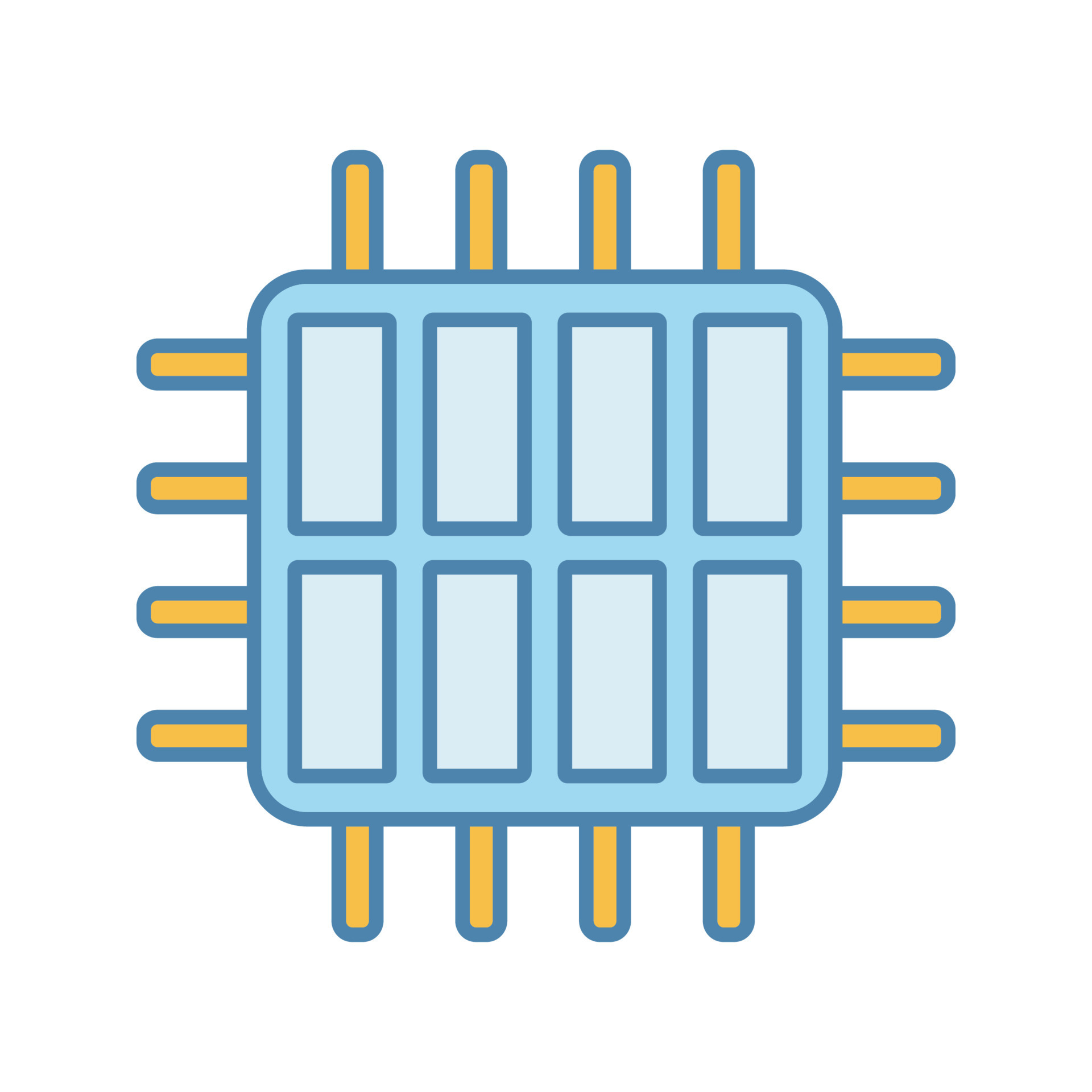 Octa Core Processor Color Icon Eight Core Microprocessor Microchip Chipset Cpu Central