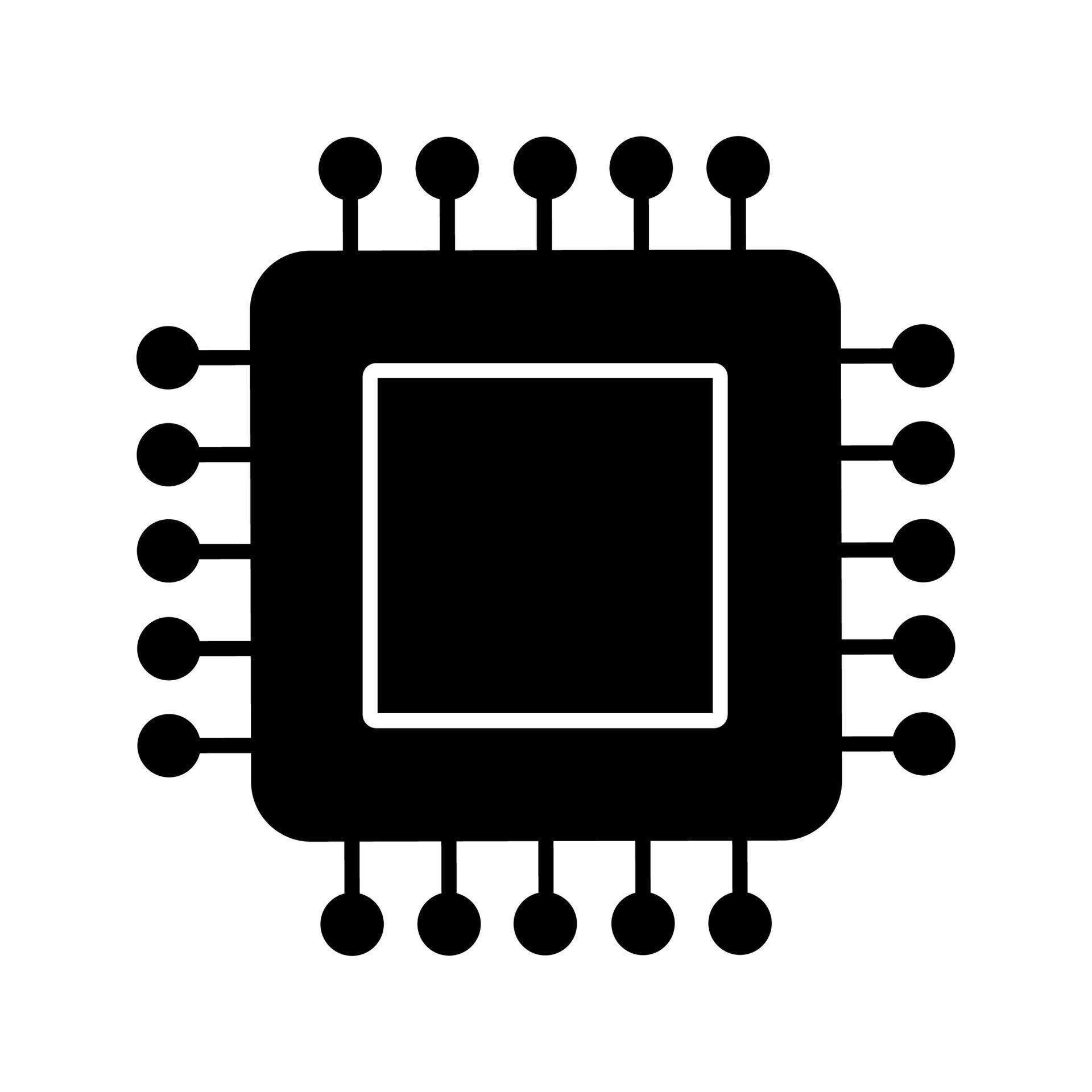 Processor Glyph Icon Microprocessor Cpu Central Processing Unit Integrated Circuit Computer