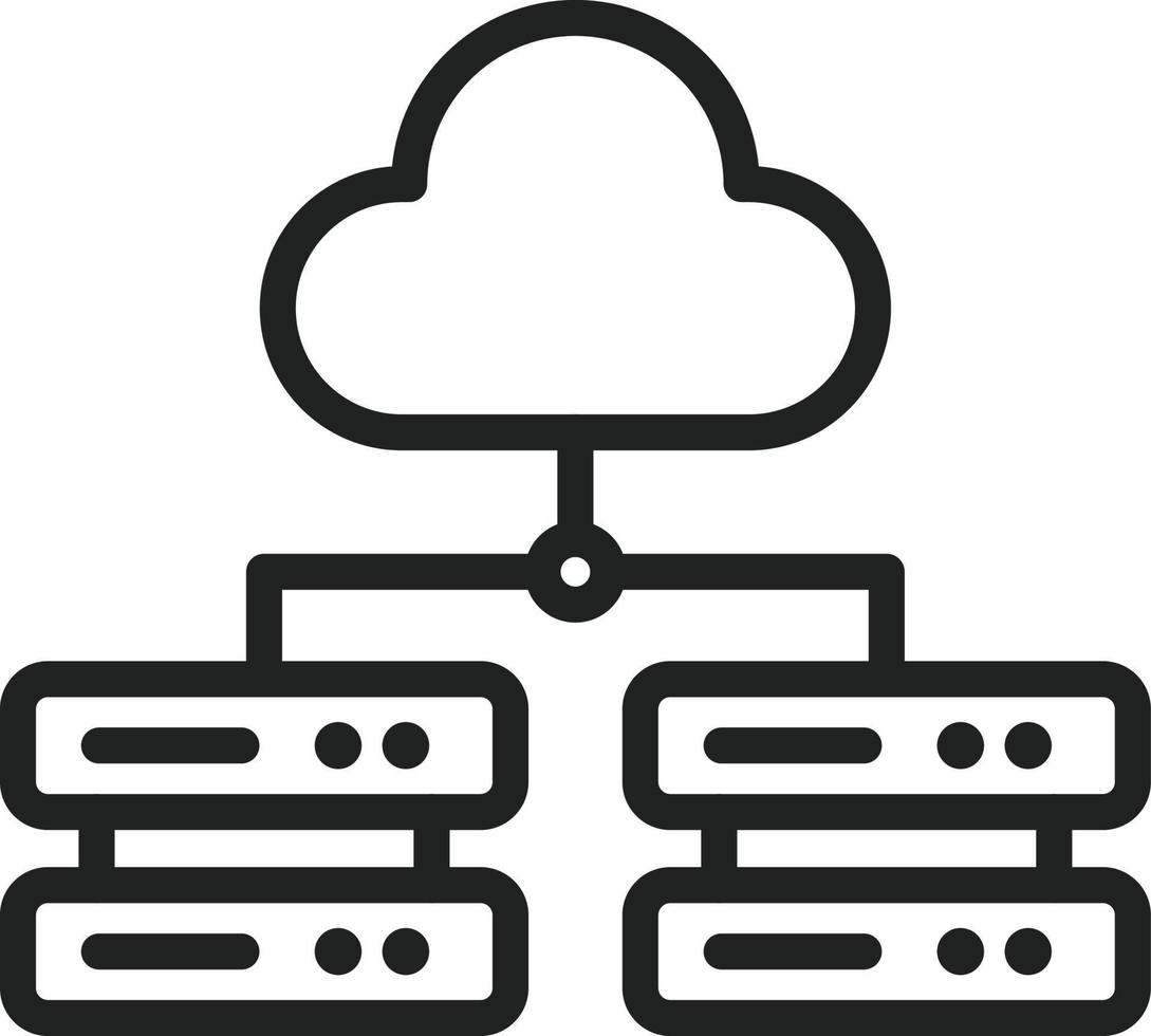 Multiple Cloud Servers Line Icon 7229857 Vector Art at Vecteezy