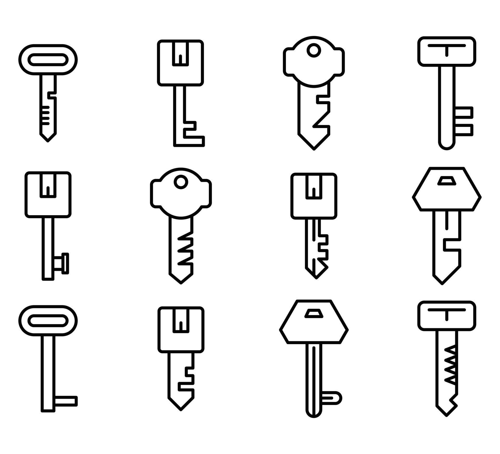 key icons set 7229922 Vector Art at Vecteezy